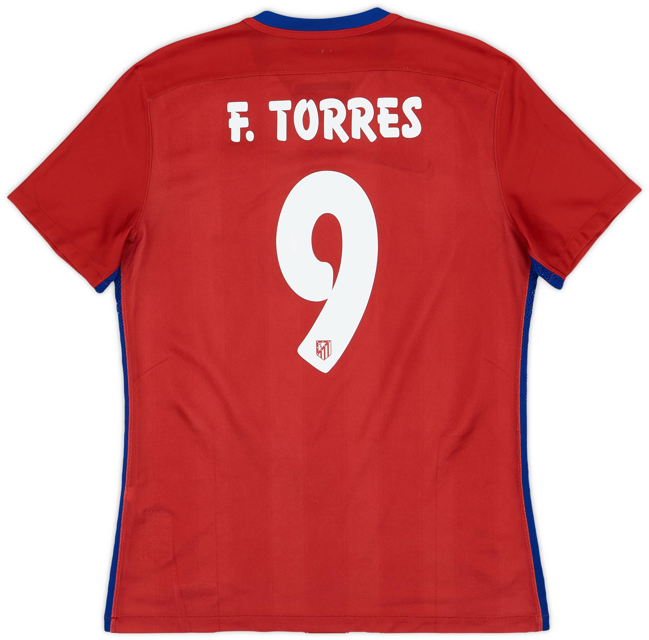 2015-16 Atletico Madrid Authentic Home Shirt Torres #9 - 9/10 - (L)