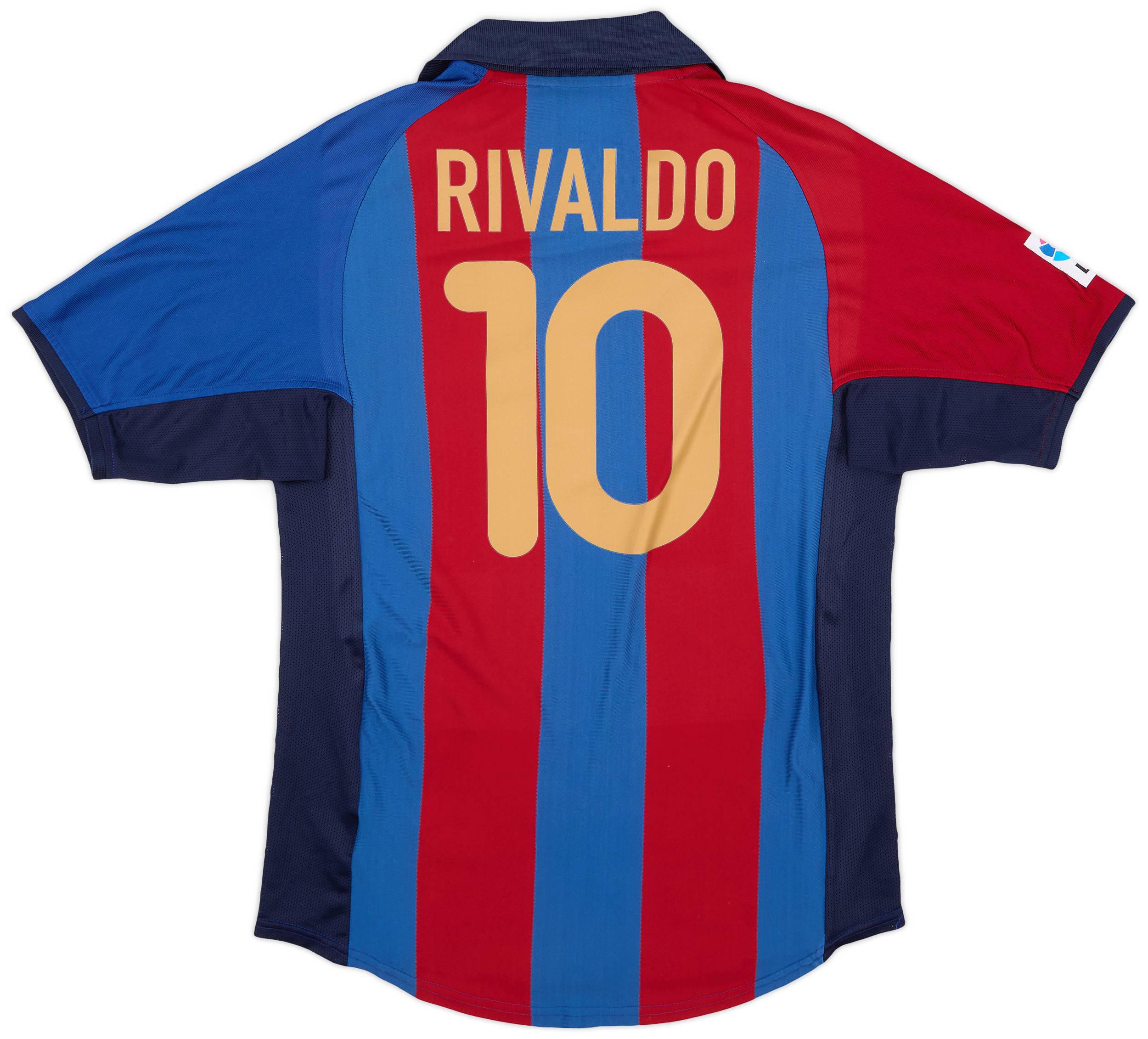 2001-02 Barcelona Home Shirt Rivaldo #10 - 7/10 - (S)