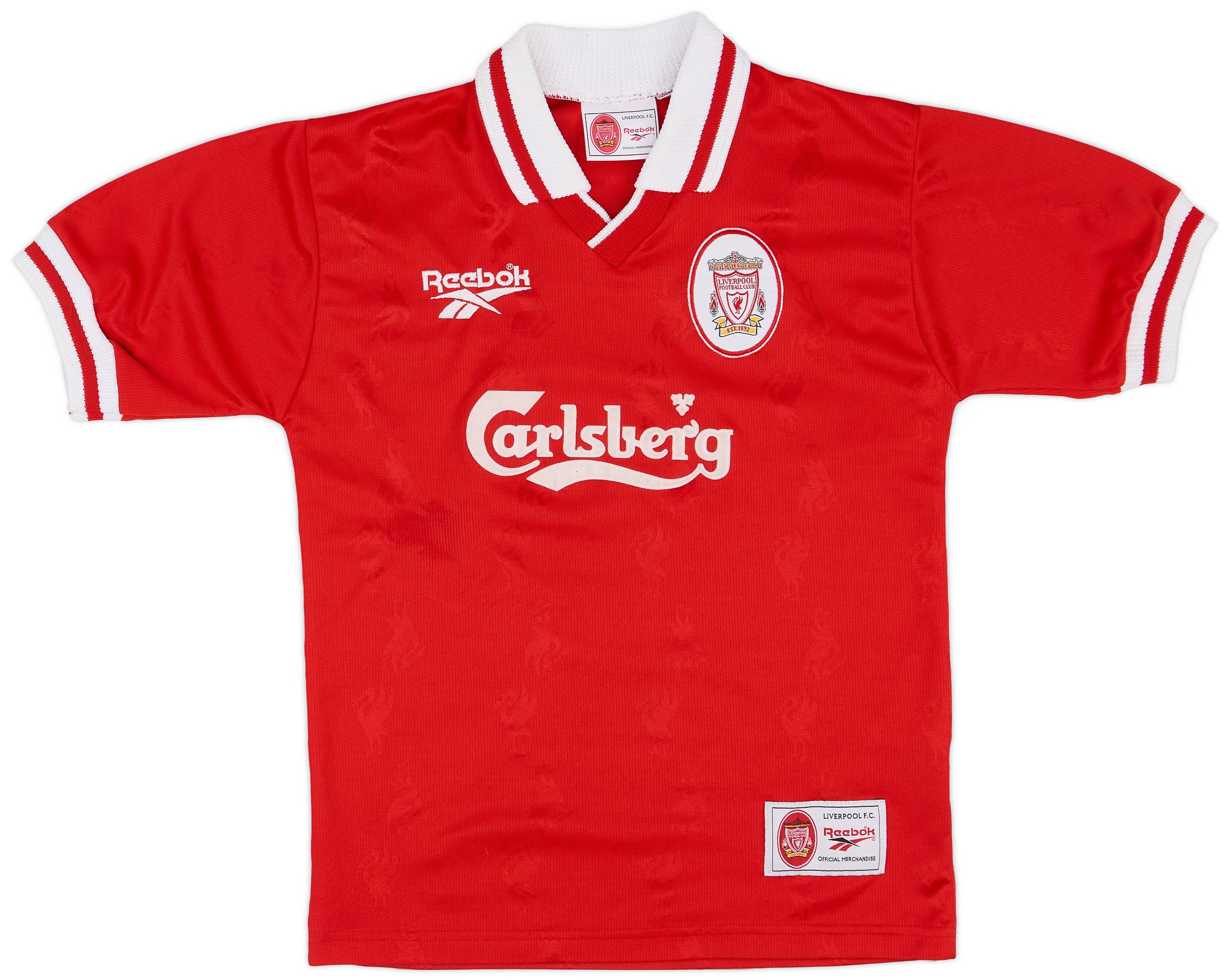 1996-98 Liverpool Home Shirt - 8/10 - (M.Boys)