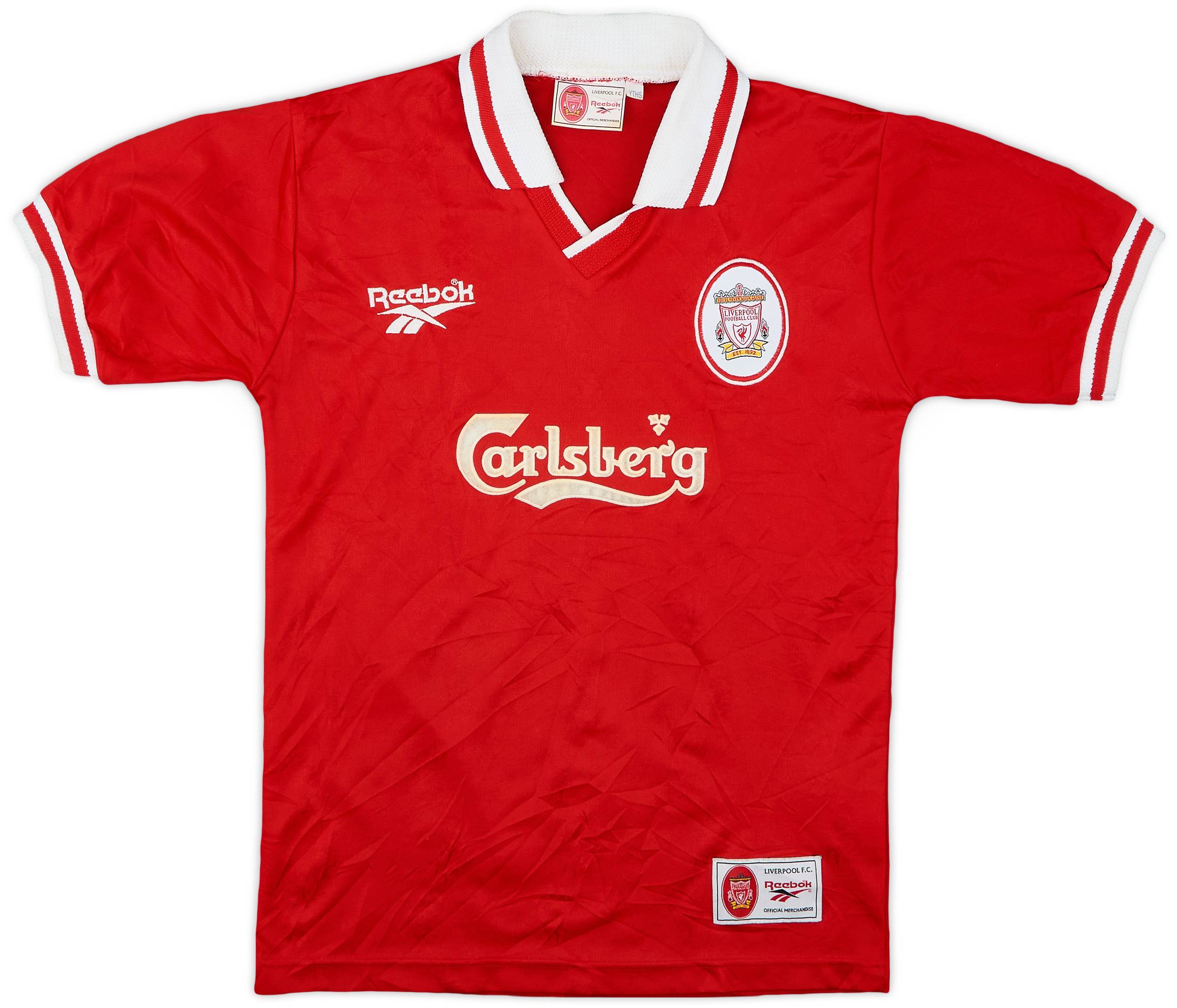 1996-98 Liverpool Home Shirt - 8/10 - (Y)