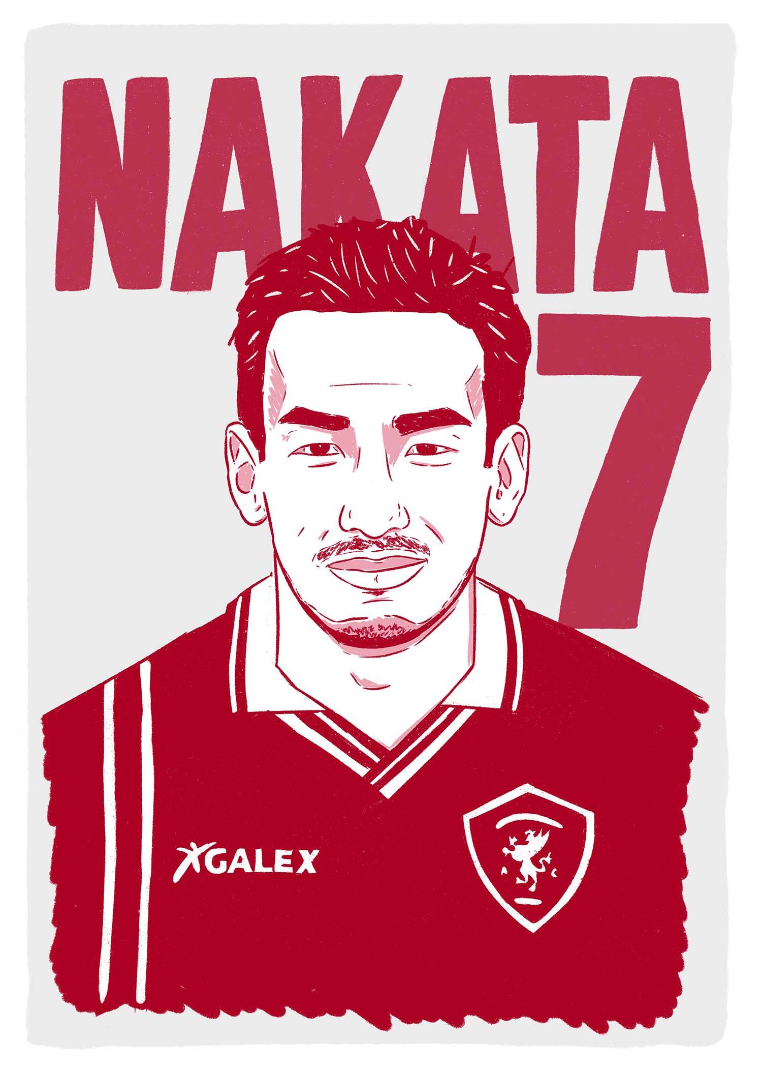 1998-99 Perugia Nakata #7 Serie A Icons A3 Poster/Print