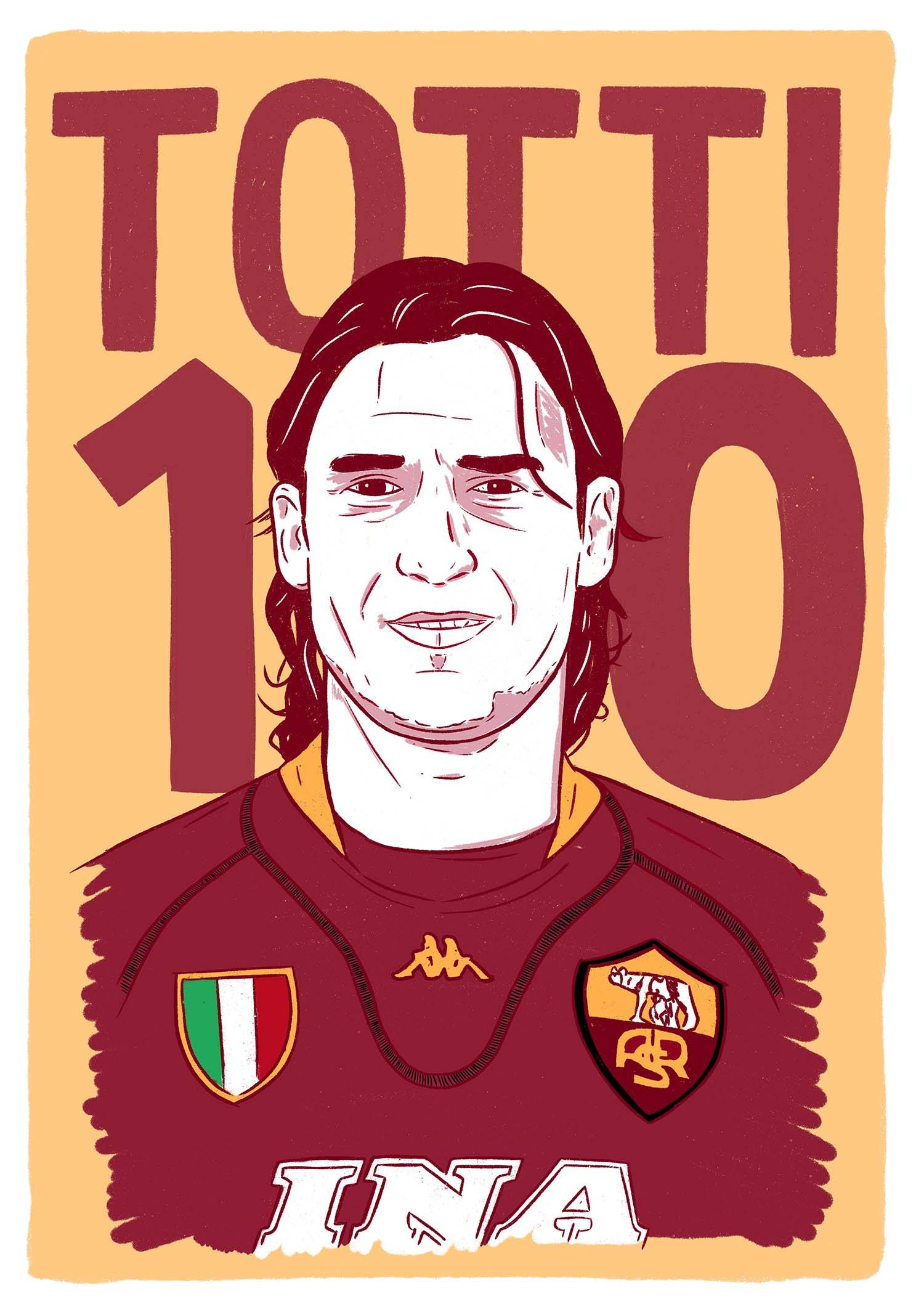 2001-02 Roma Totti #10 Serie A Icons A3 Poster/Print