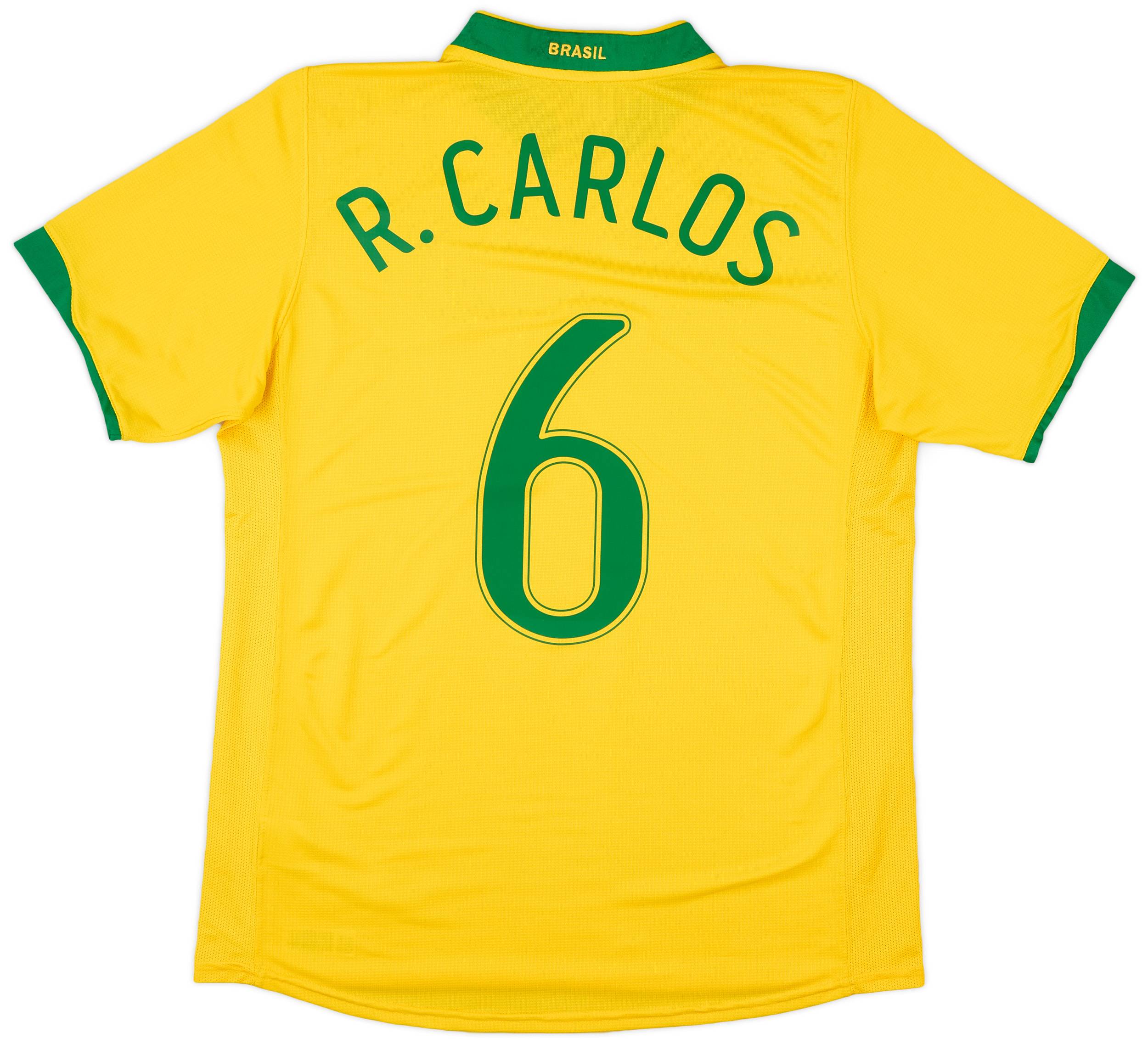2006-08 Brazil Home Shirt R.Carlos #6 - 8/10 - (M)