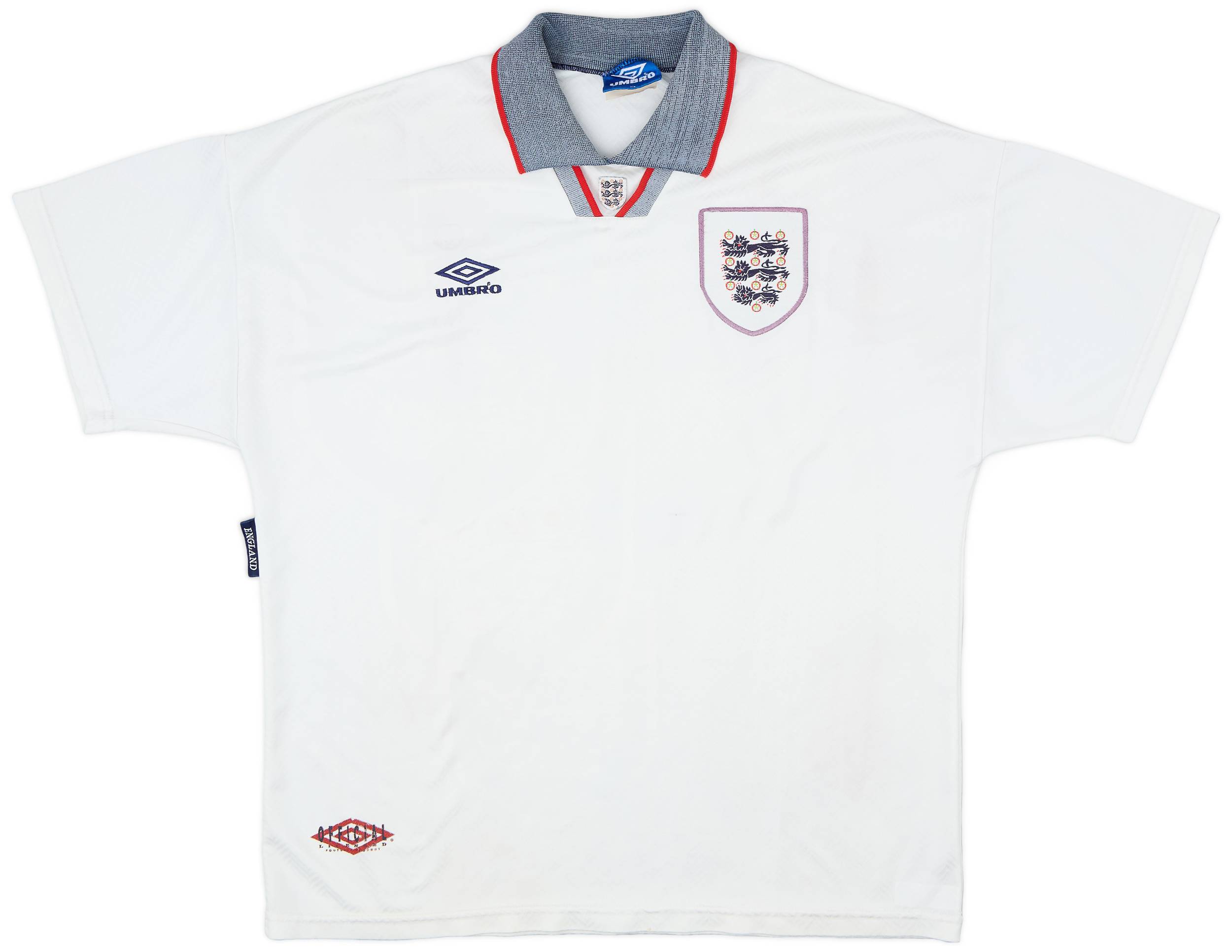 1993-95 England Home Shirt - 5/10 - (XL)