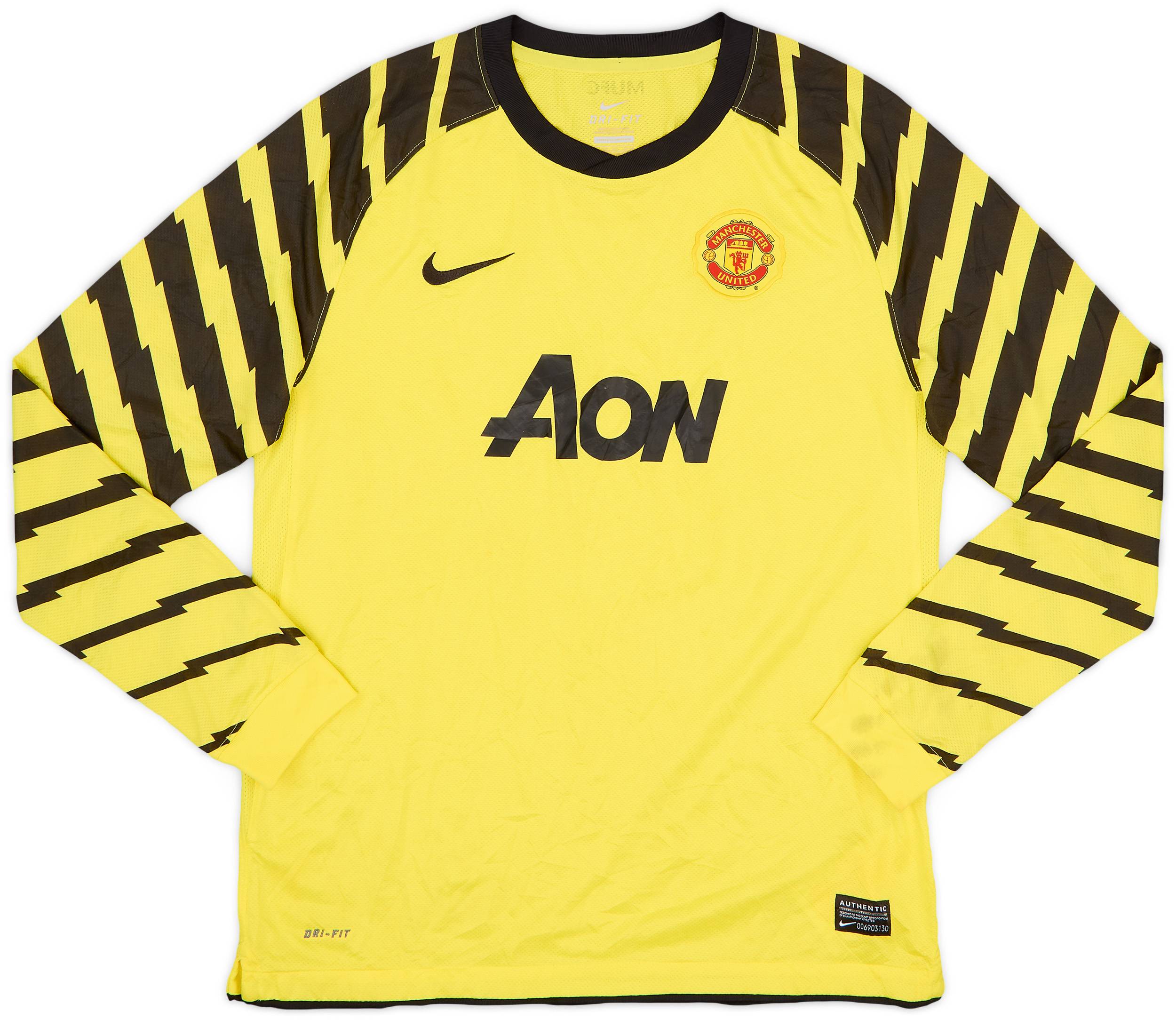 2010-11 Manchester United Yellow GK Shirt - 9/10 - (XL.Boys)