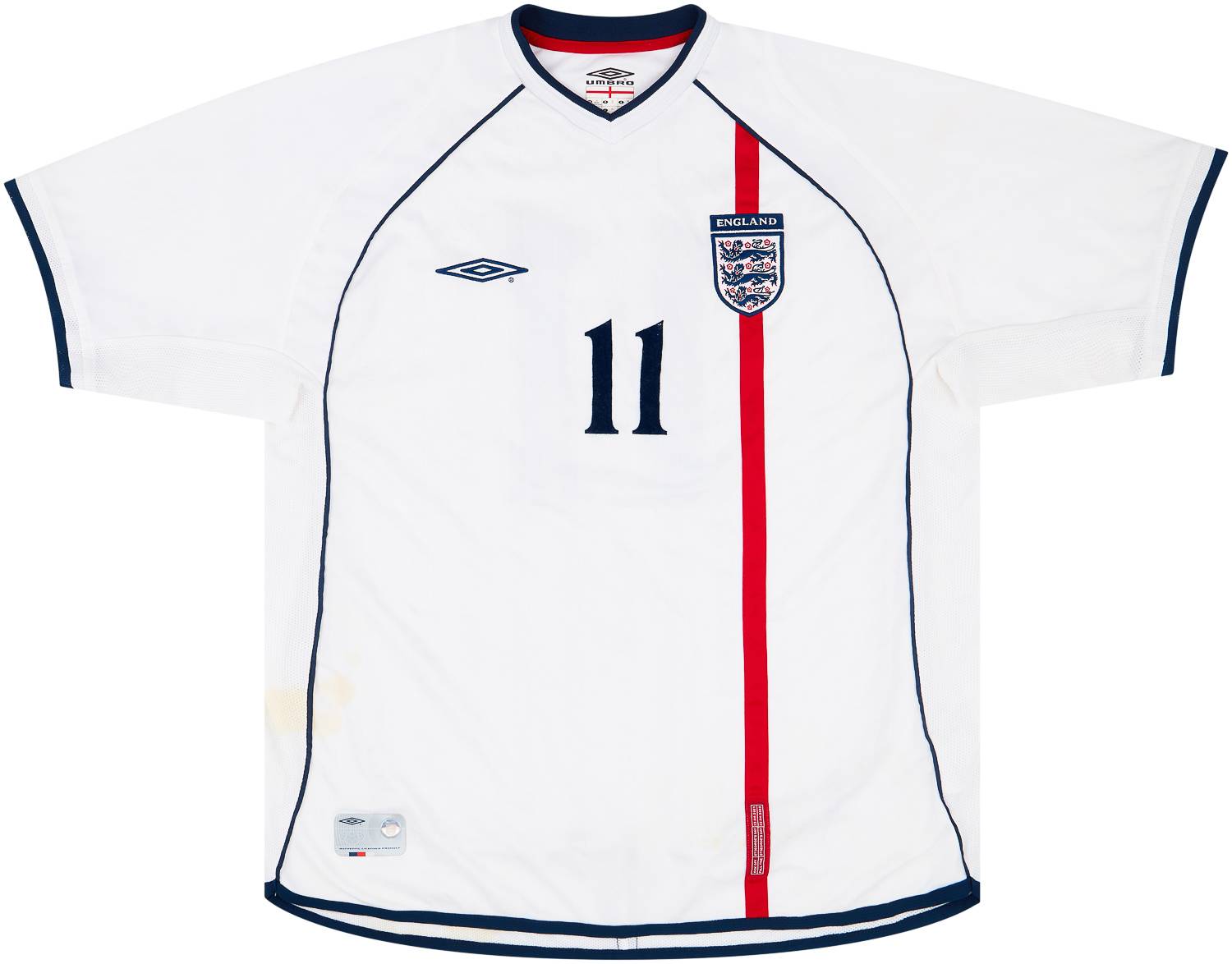 2001-02 England Match Issue Home Shirt #11 (Heskey)