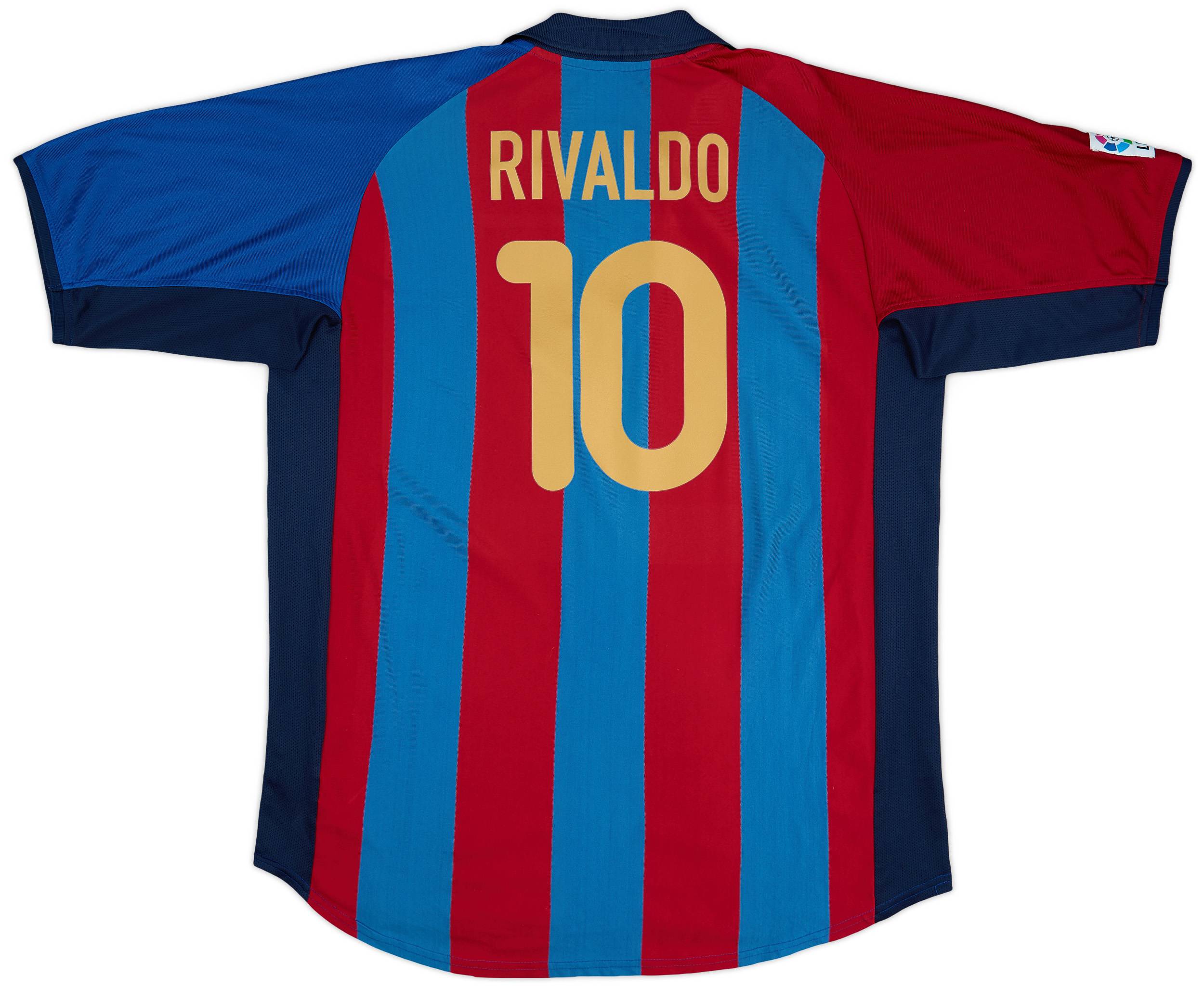 2001-02 Barcelona Home Shirt Rivaldo #10 - 7/10 - (XXL)