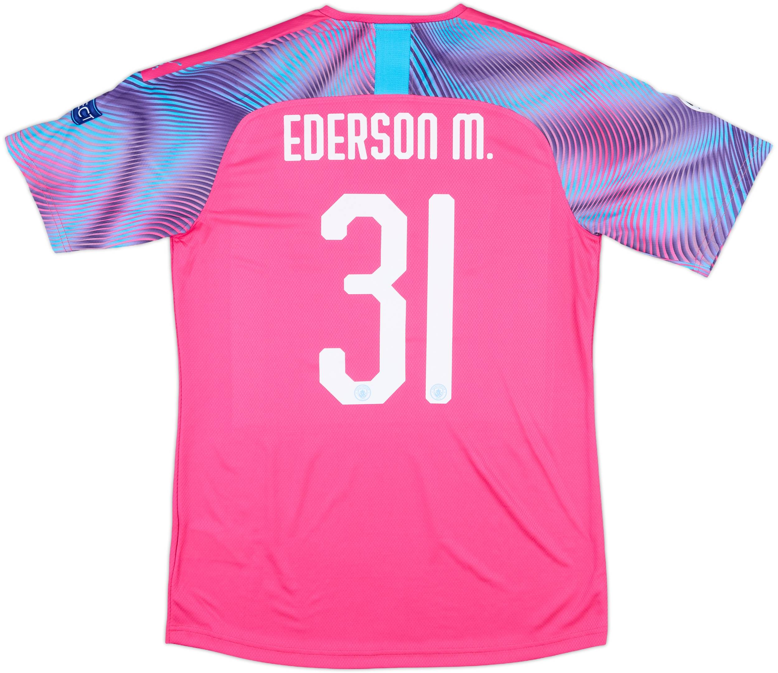2019-20 Manchester City Match Issue Champions League GK Shirt Ederson M ...