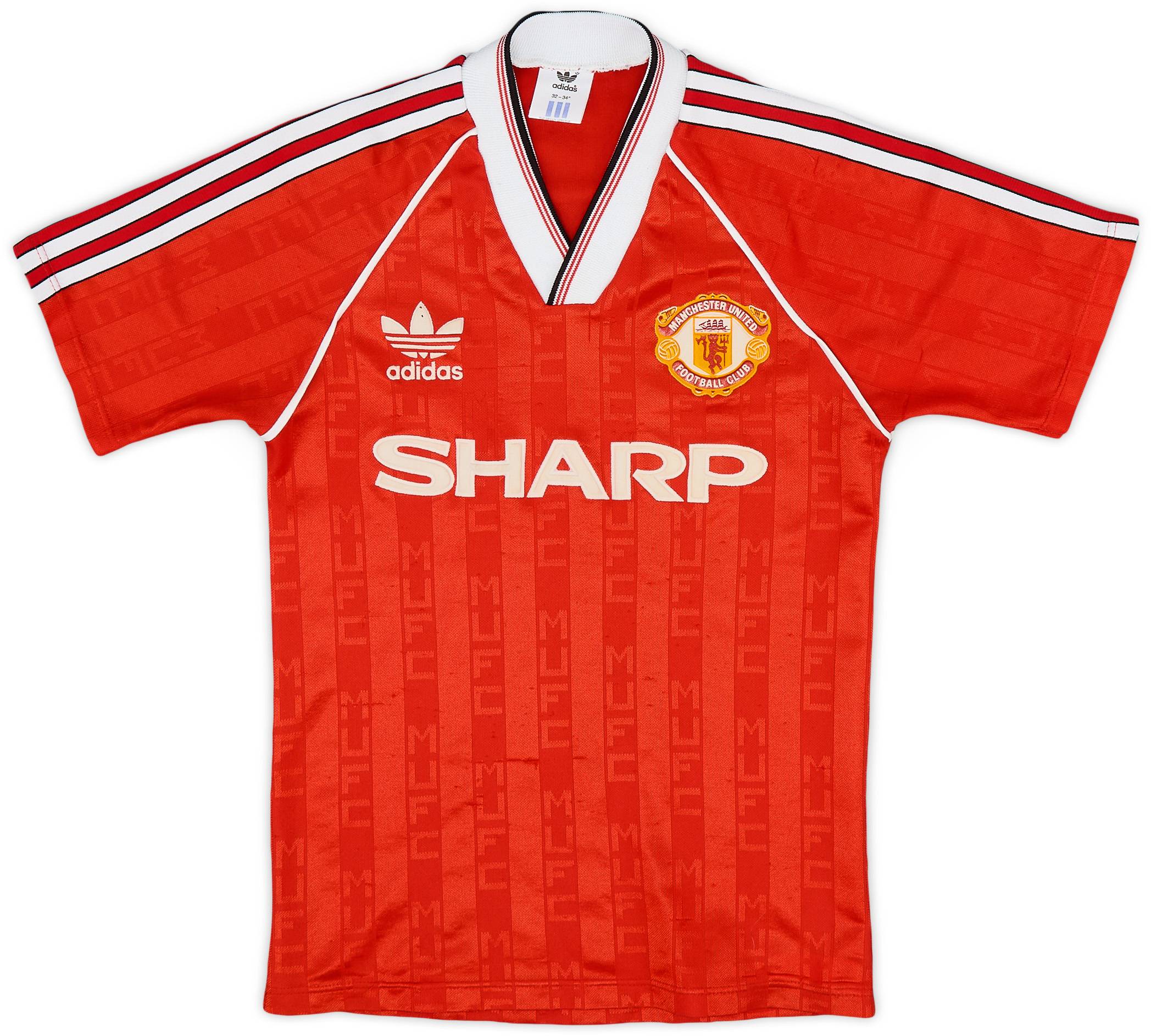 1988-90 Manchester United Home Shirt - 7/10 - (L.Boys)