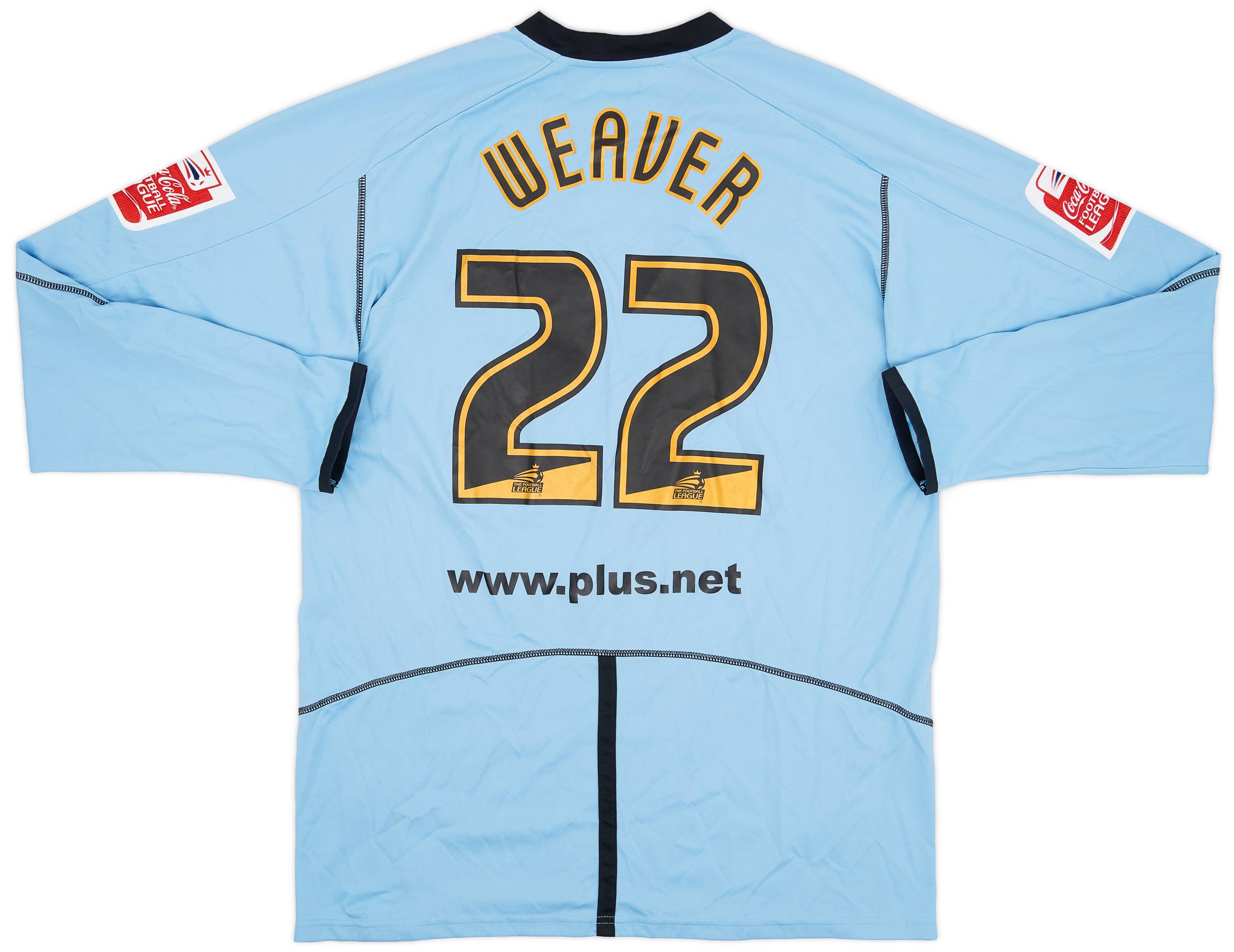 2005-06 Sheffield Wednesday Match Issue GK Shirt Weaver #22