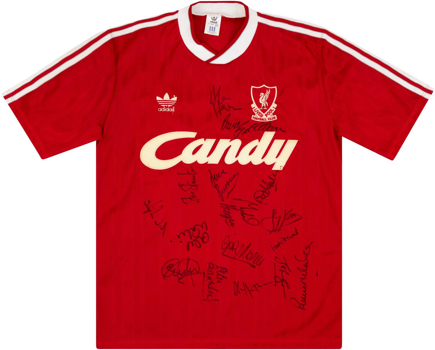 1988-89 Liverpool Match Issue Signed Home Shirt #2