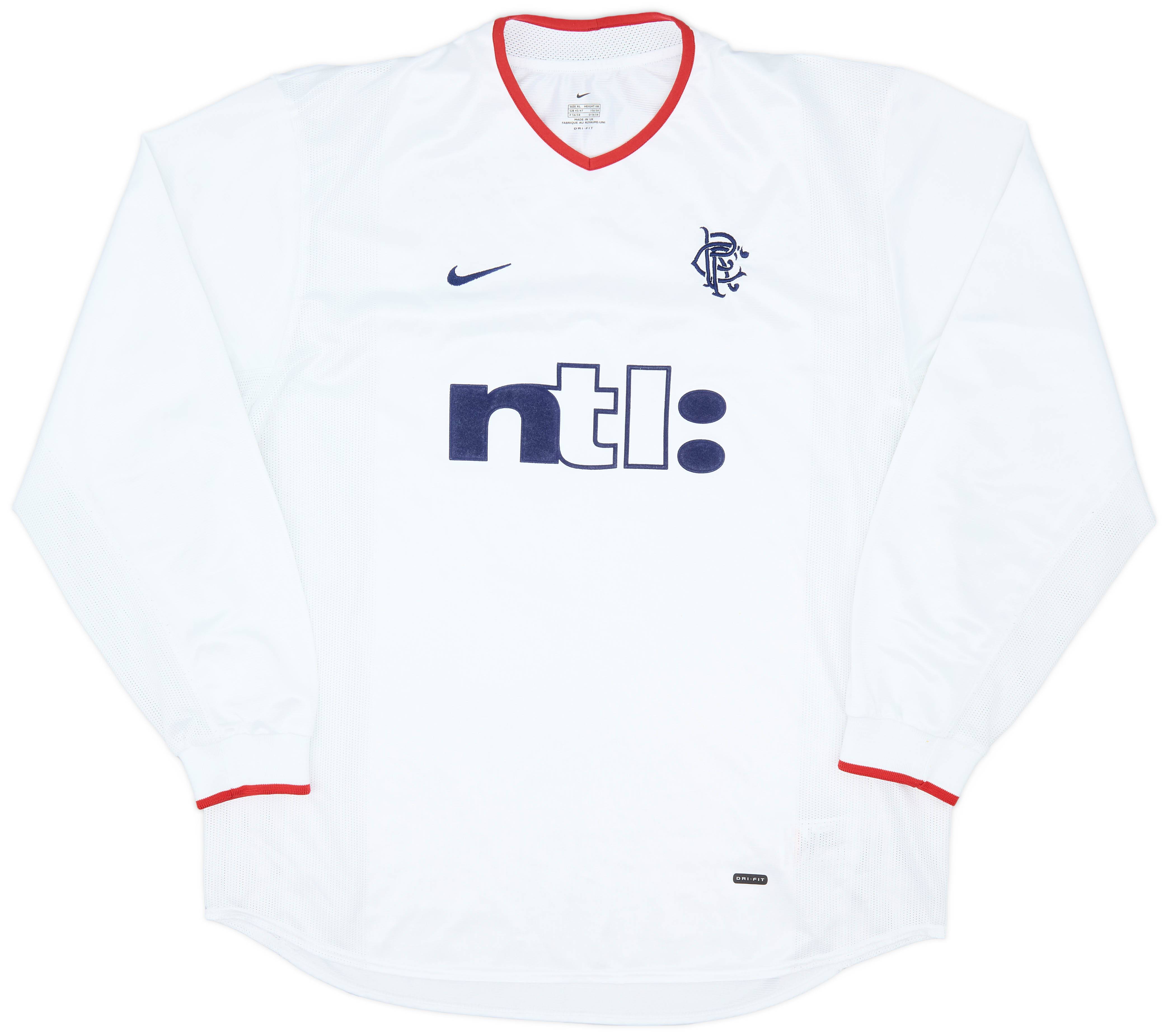 2001-02 Rangers Away L/S Shirt - 9/10 - (XL)