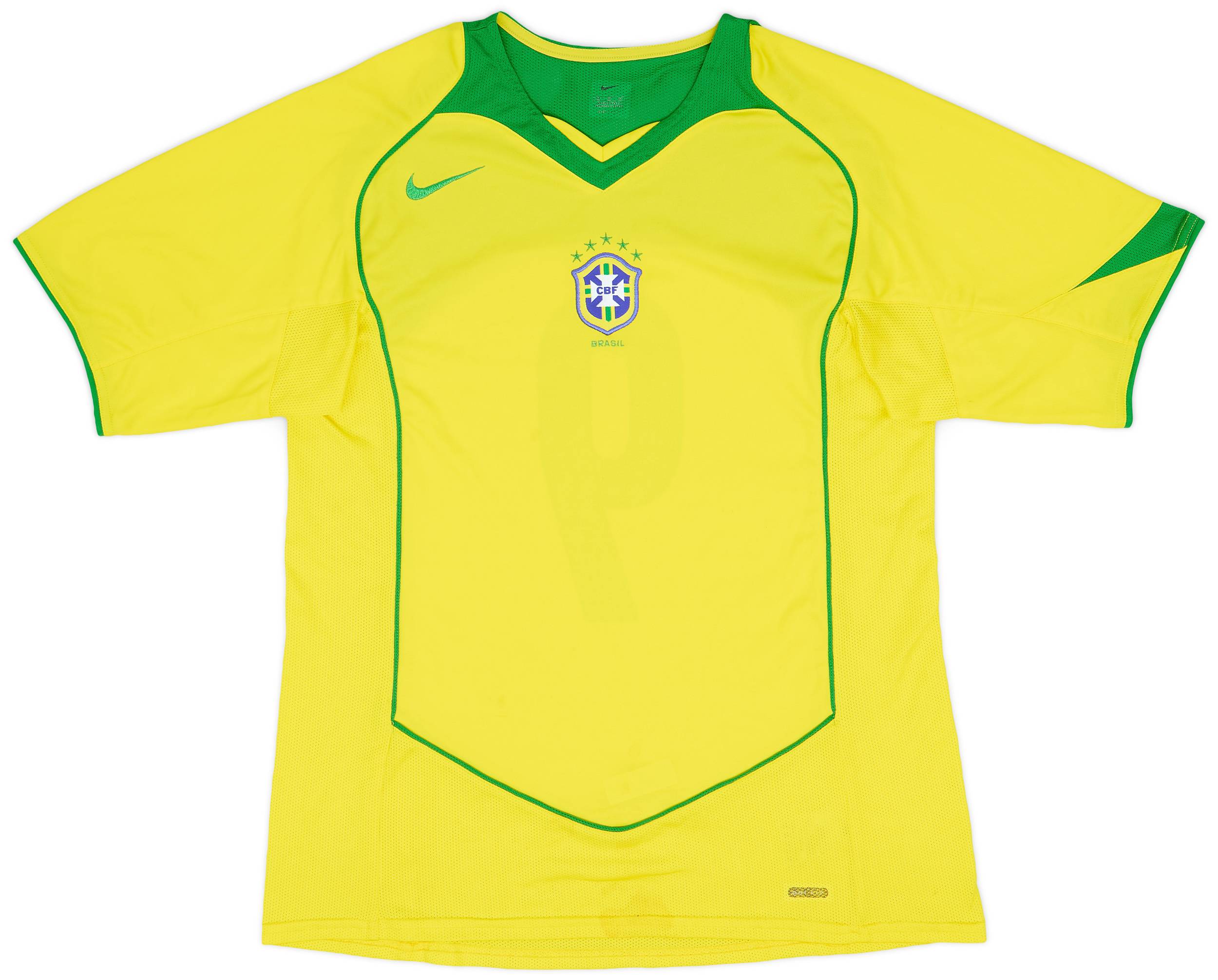 2004-06 Brazil Home Shirt #9 (Ronaldo) - 7/10 - (M)