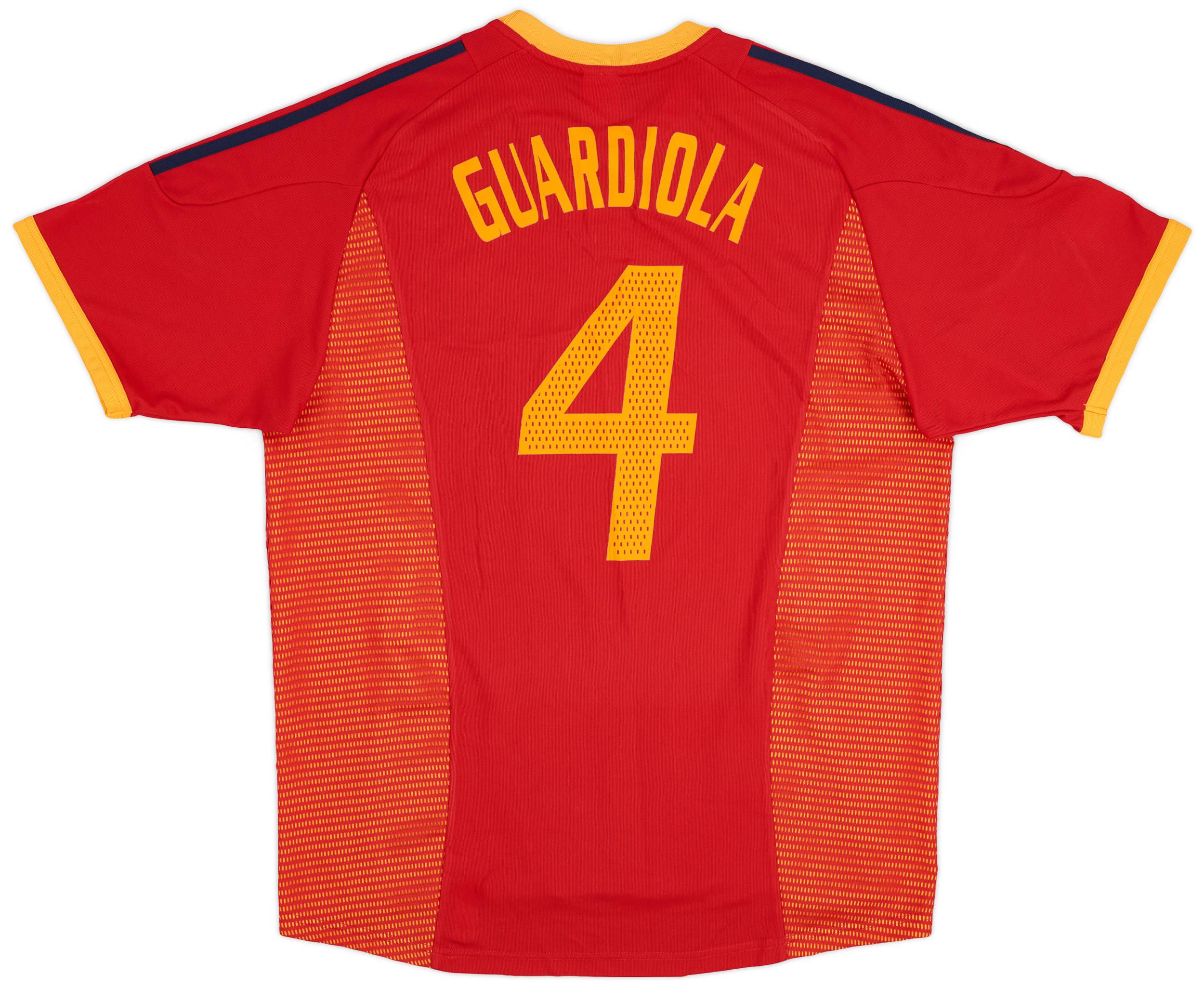 2002-04 Spain Home Shirt Guardiola #4 - 9/10 - (L)