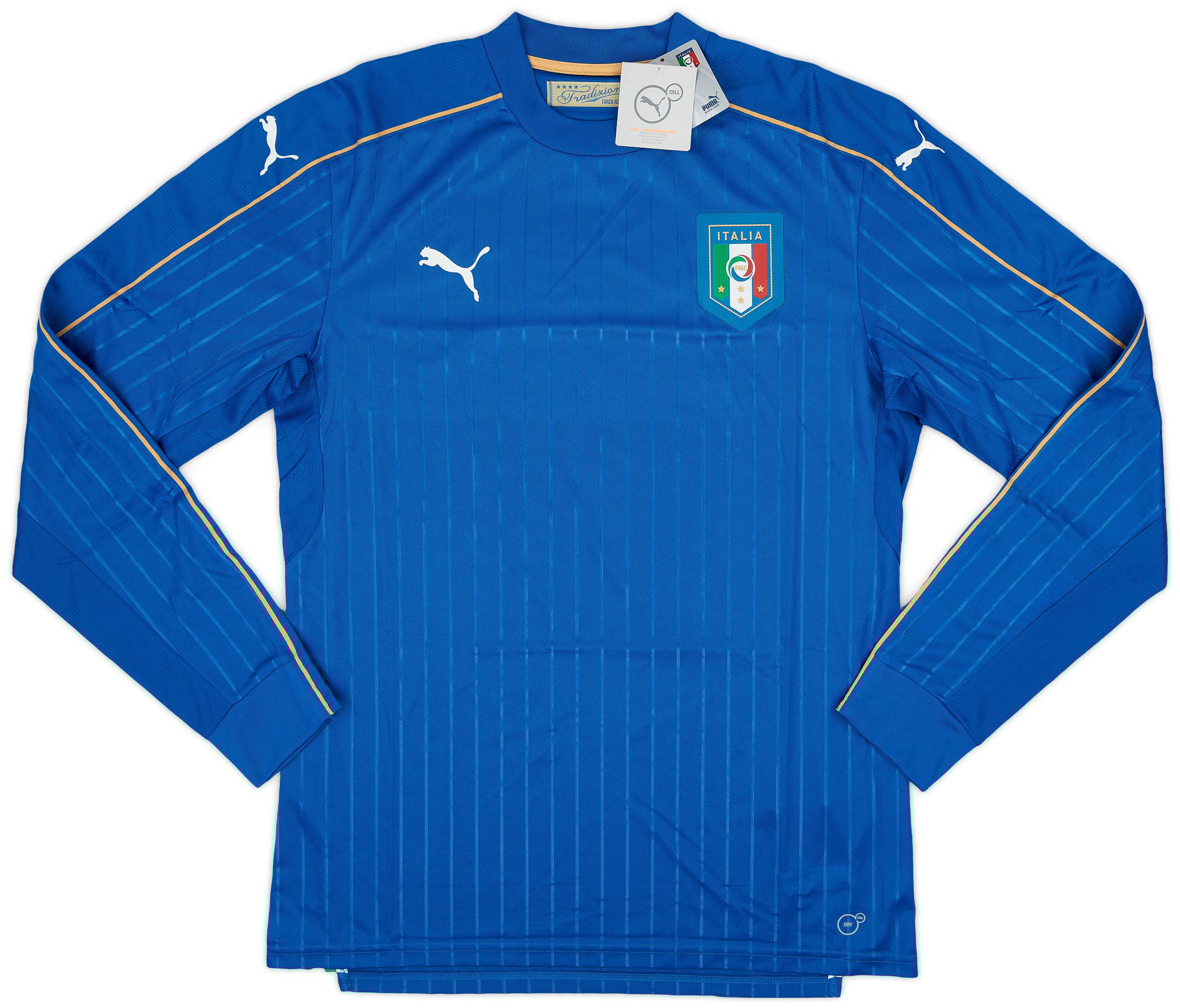 2016-17 Italy Player Issue Home L/S Shirt (L)