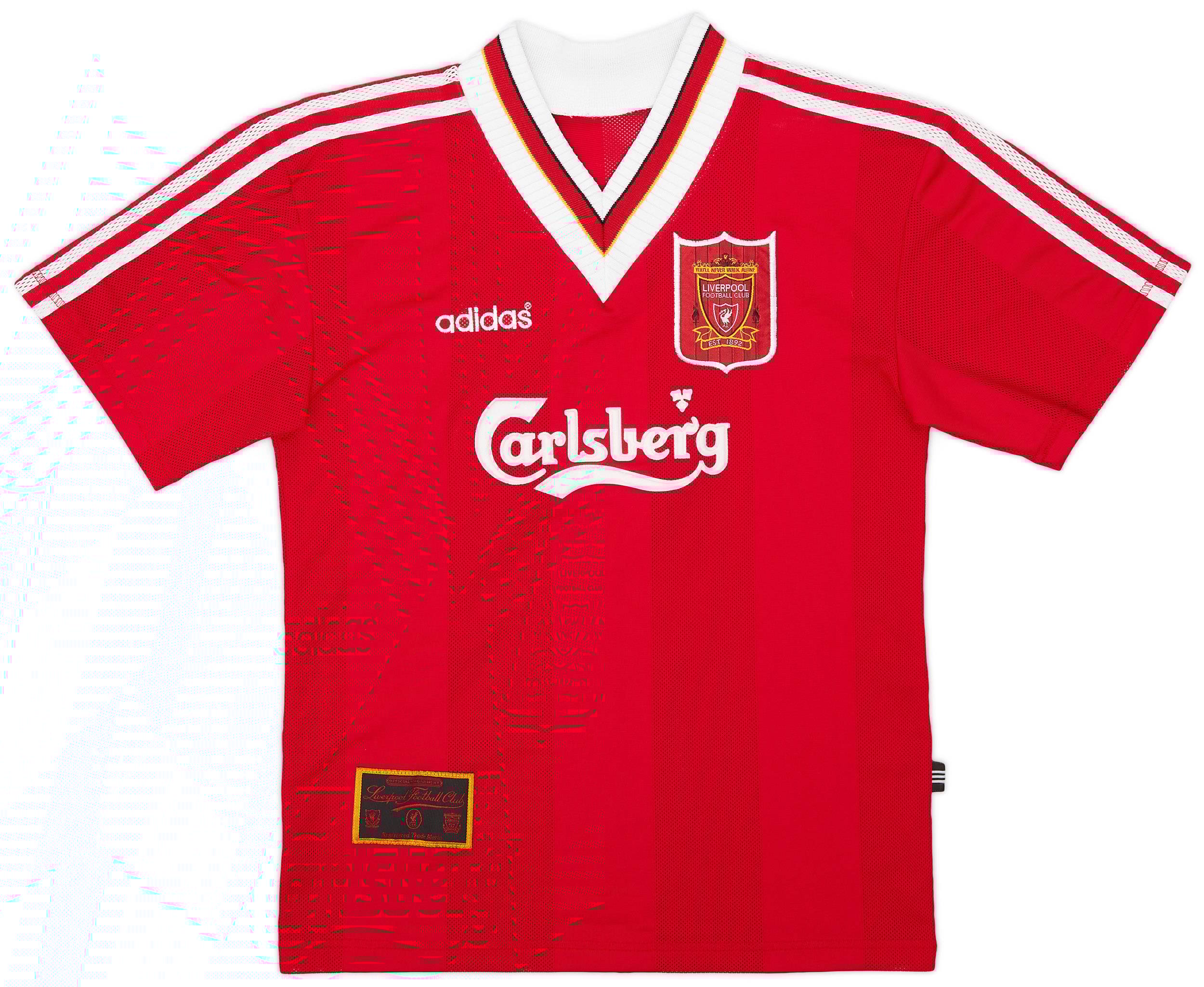 1995-96 Liverpool Home Shirt - 9/10 - (XL.Boys)