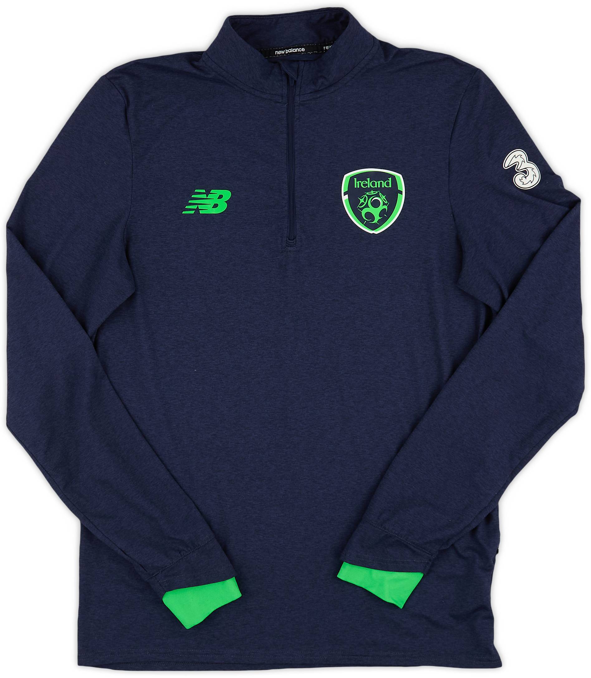2017-18 Ireland New Balance 1/4 Zip Training Top - 9/10 - (L)