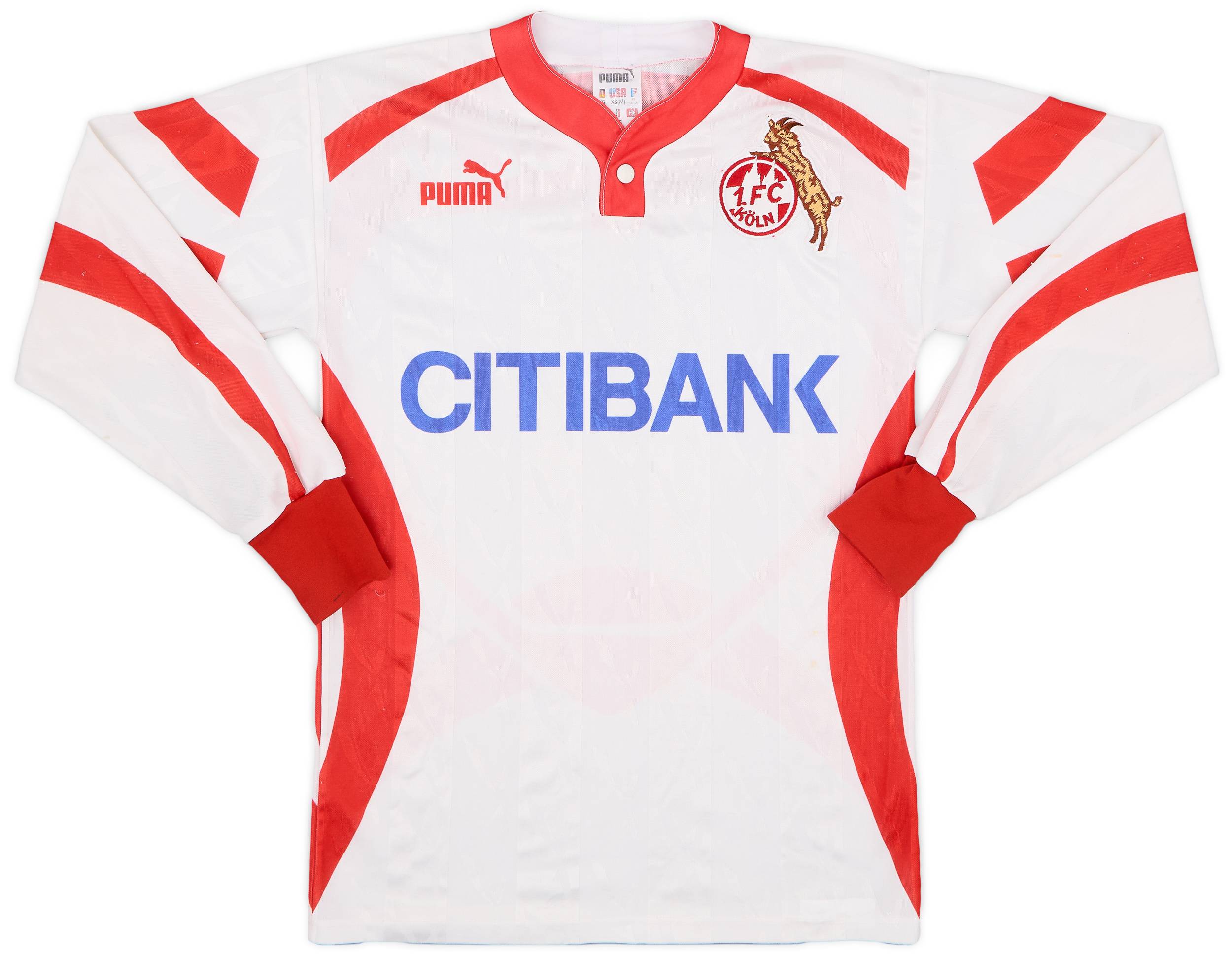 1992-93 FC Koln Home L/S Shirt - 7/10 - (XS)