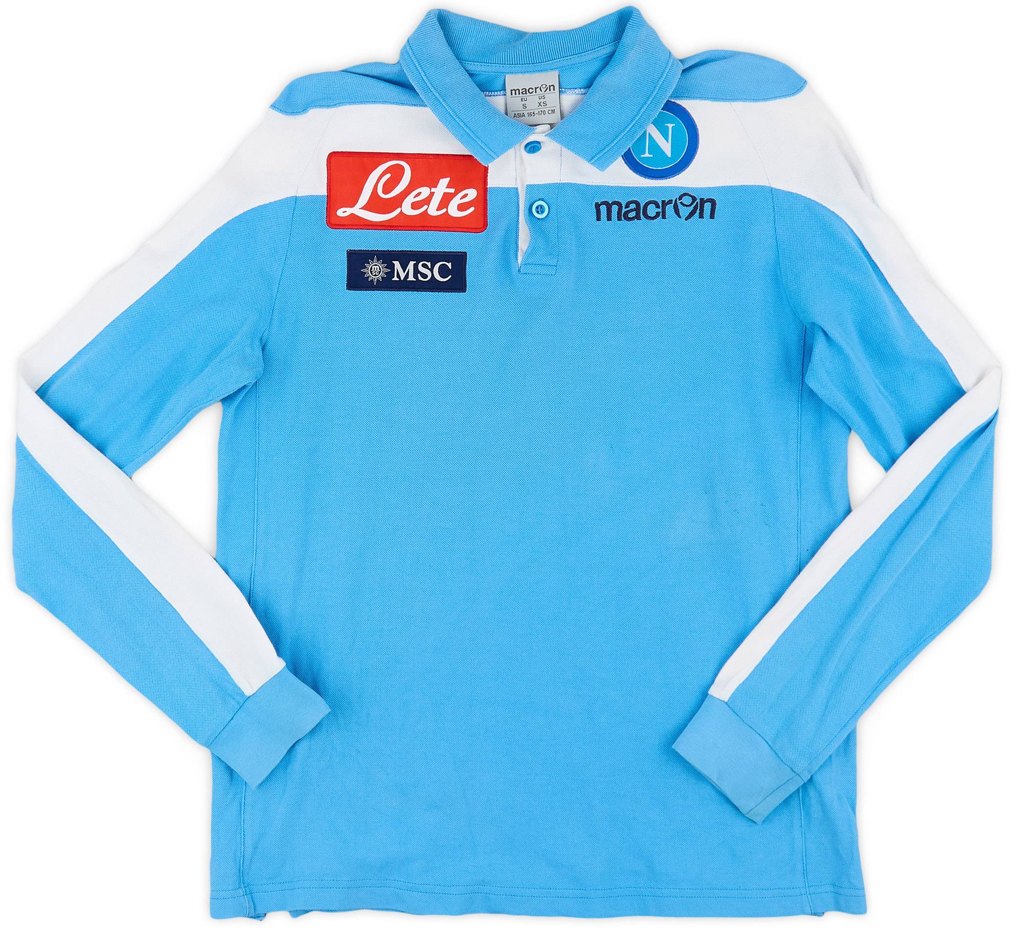 2014-15 Napoli Macron Polo L/S Shirt - 7/10 - (S)
