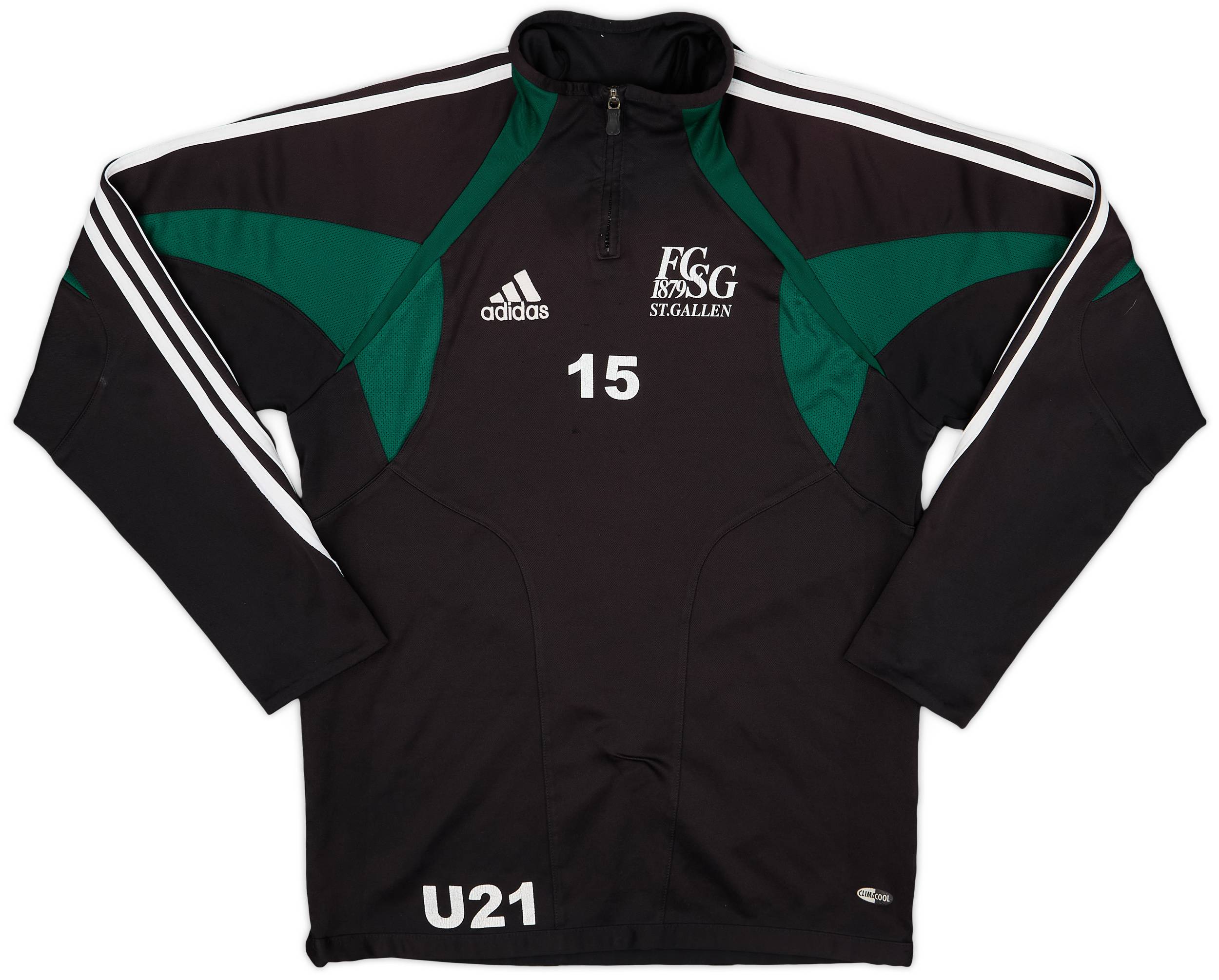 2004-05 St Gallen Player Issue adidas 1/4 Zip Drill Top #15 - 6/10 - (S/M)