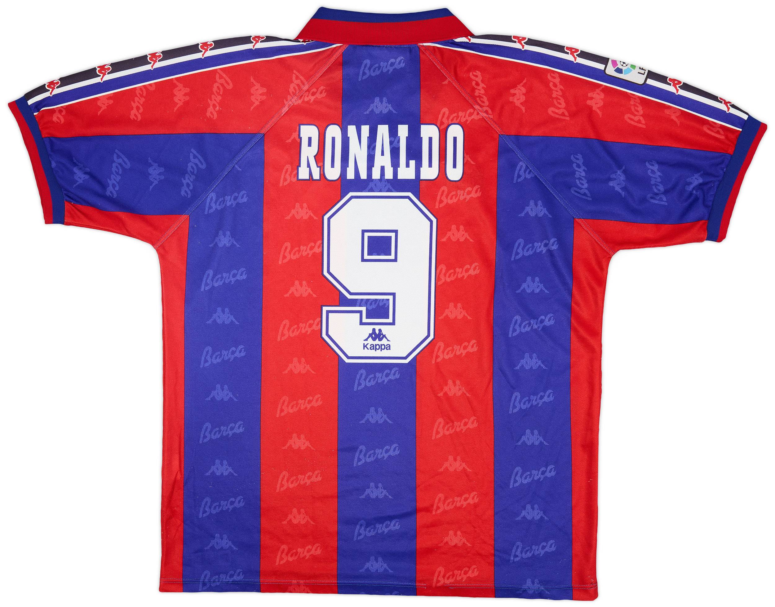 1995-97 Barcelona Home Shirt Ronaldo #9 - 8/10 - (XL)