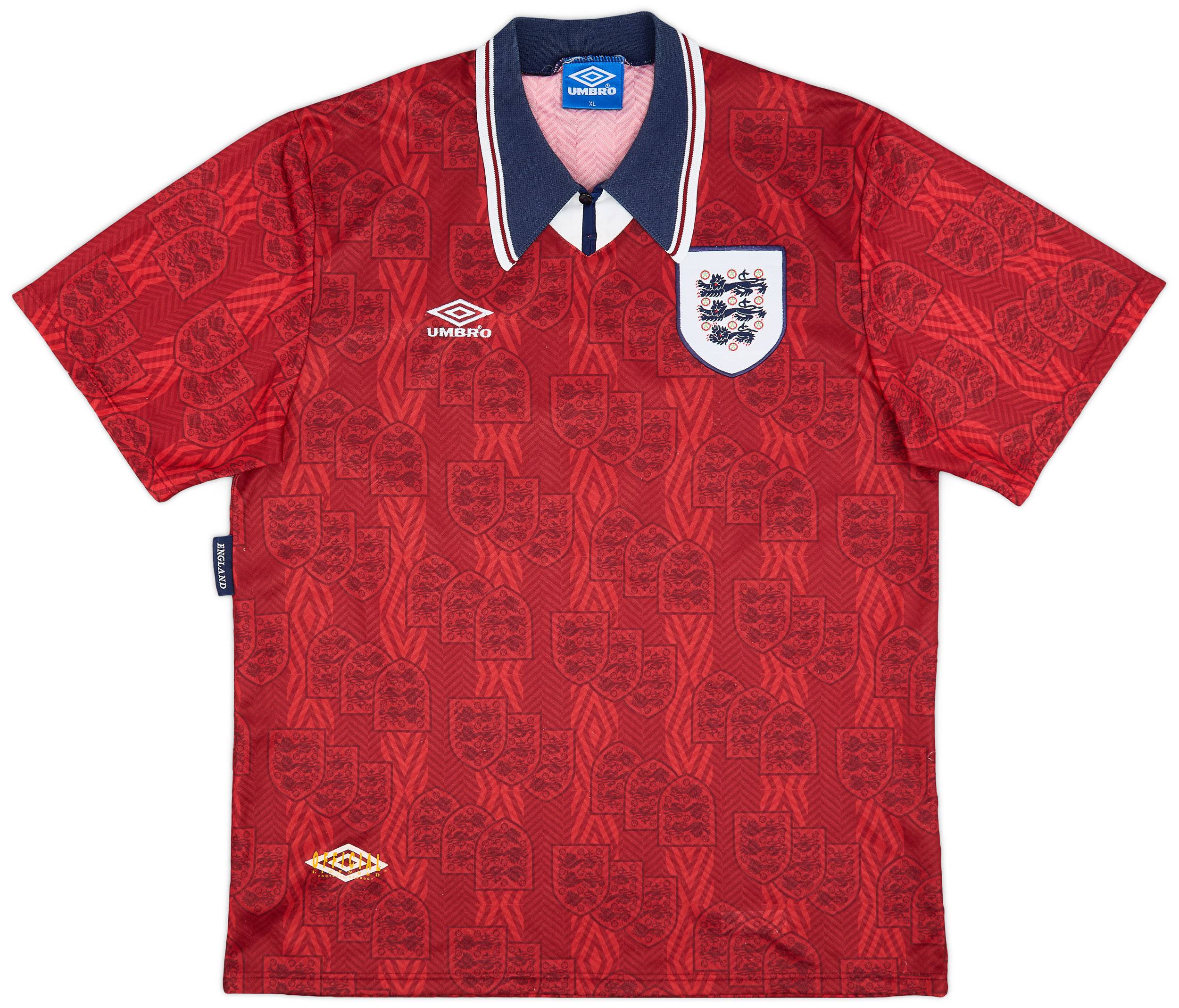 1993-95 England Away Shirt #16 - 8/10 - (XL)