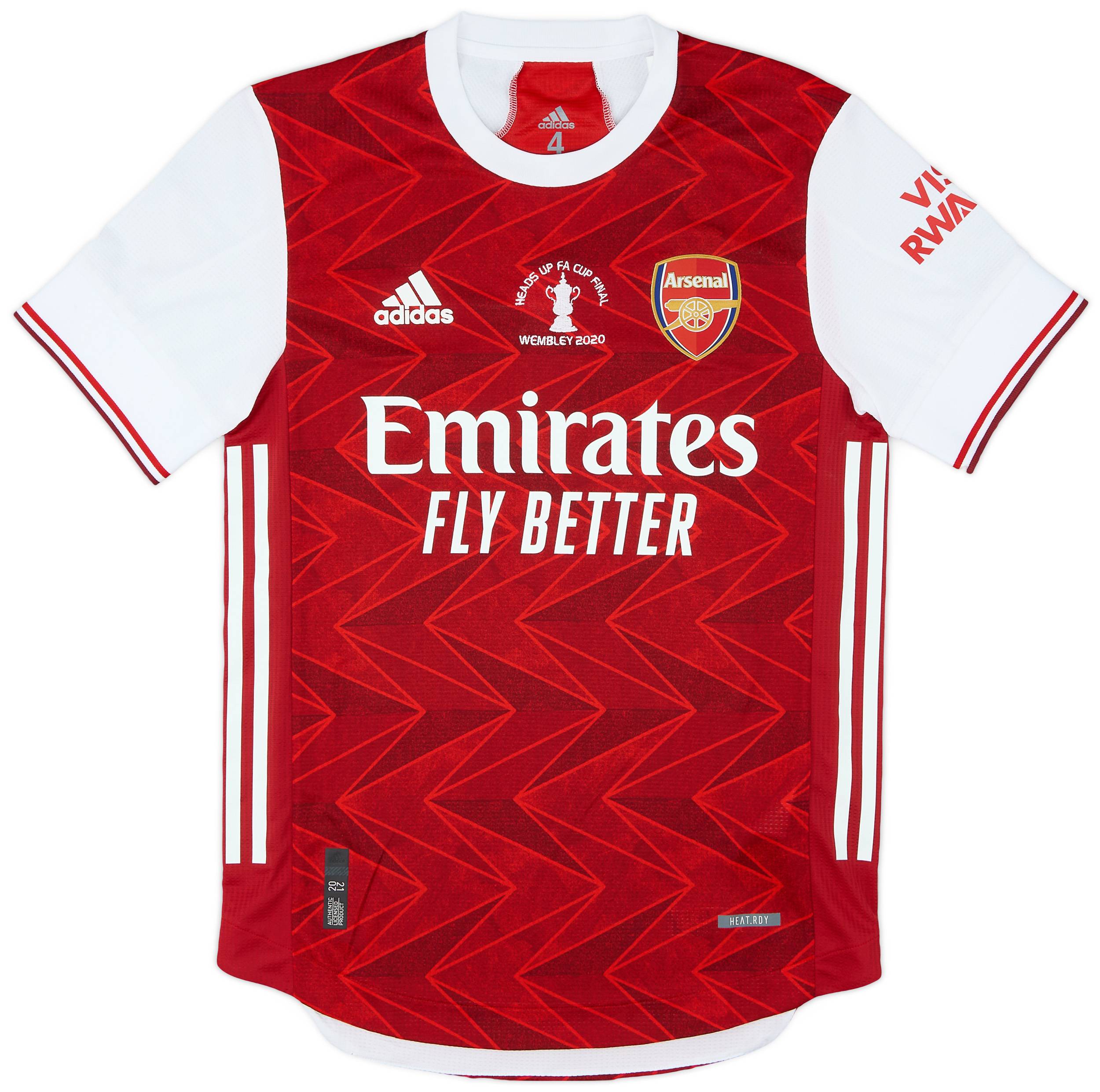 2020 Arsenal Player Issue FA Cup Final Home Shirt