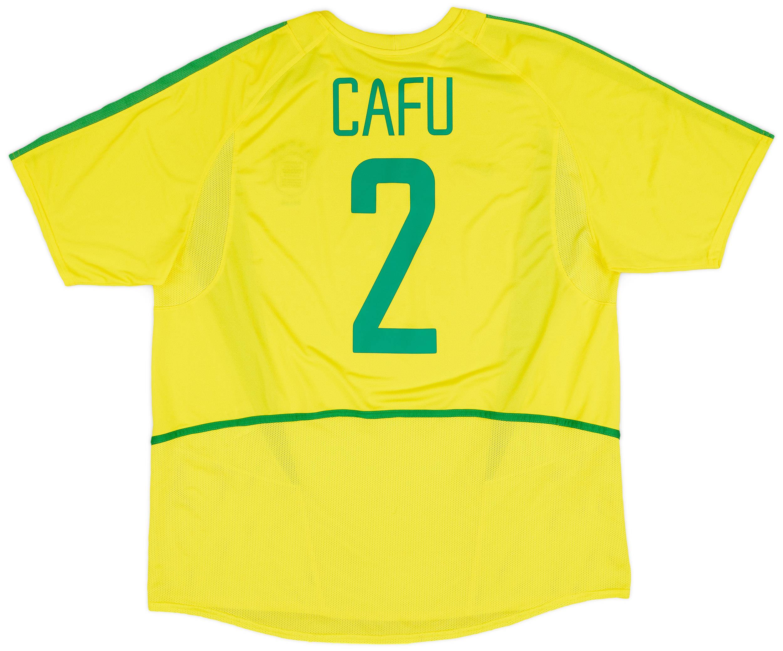 2002-04 Brazil Home Shirt Cafu #2 - Excellent 9/10 - (XL)