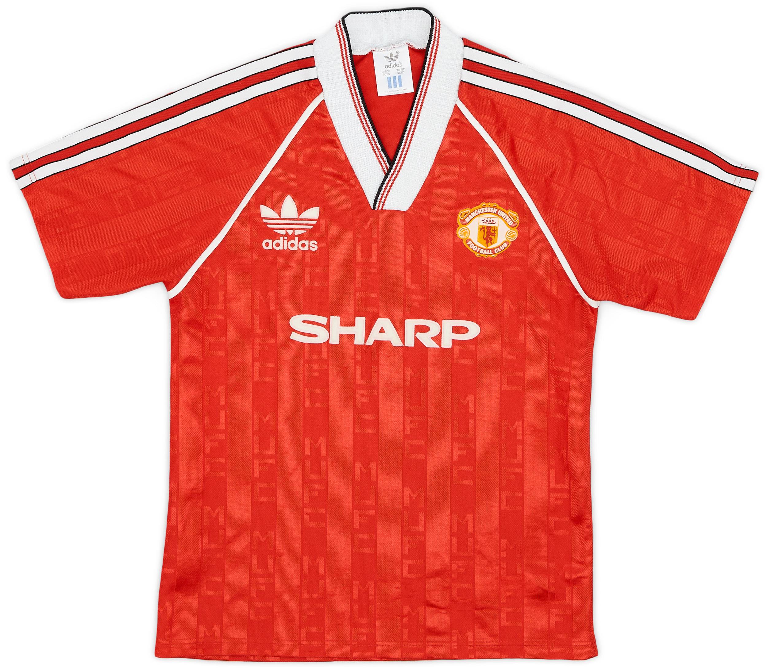 1988-90 Manchester United Home Shirt #7 - 7/10 - (L.Boys)