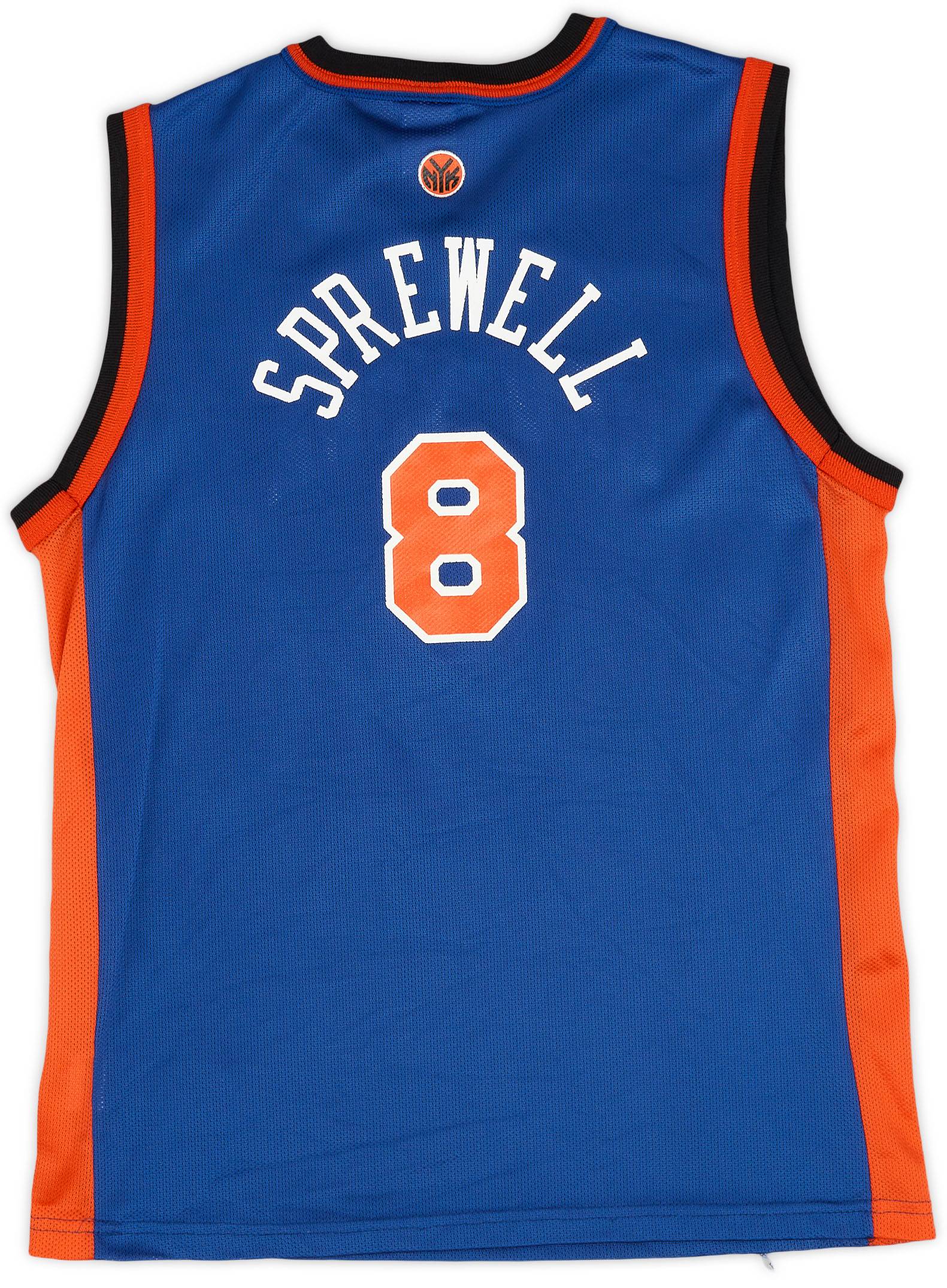 2001-02 New York Knicks Sprewell #8 Champion Away Jersey (Excellent) L.Kids