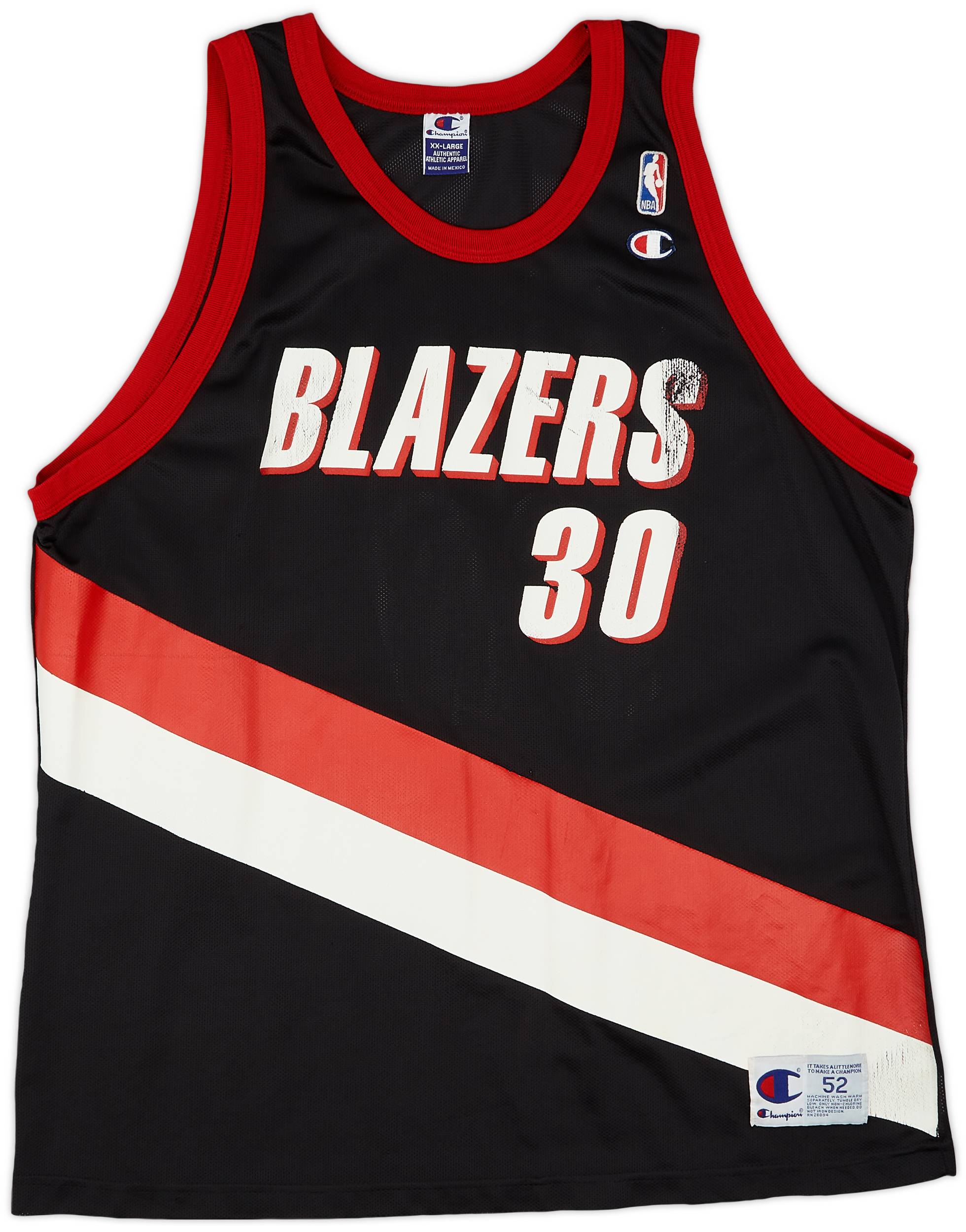 1996-02 Portland Trail Blazers Wallace #30 Champion Away Jersey (Good) XXL