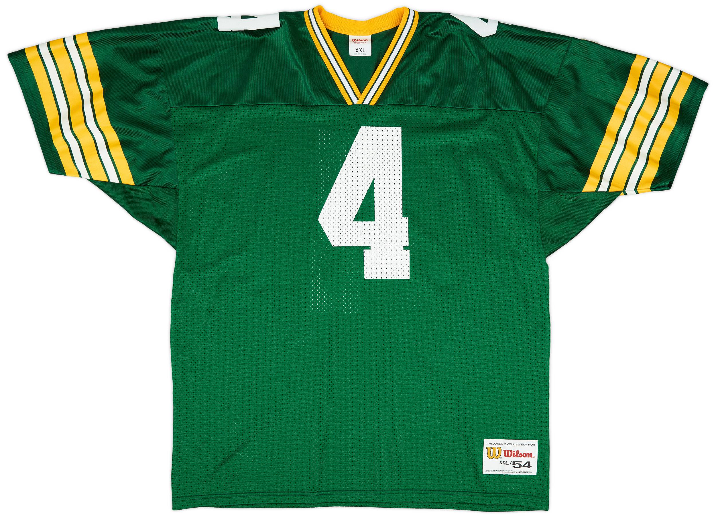1992-96 Green Bay Packers Favre #4 Wilson Home Jersey (Very Good) XXL