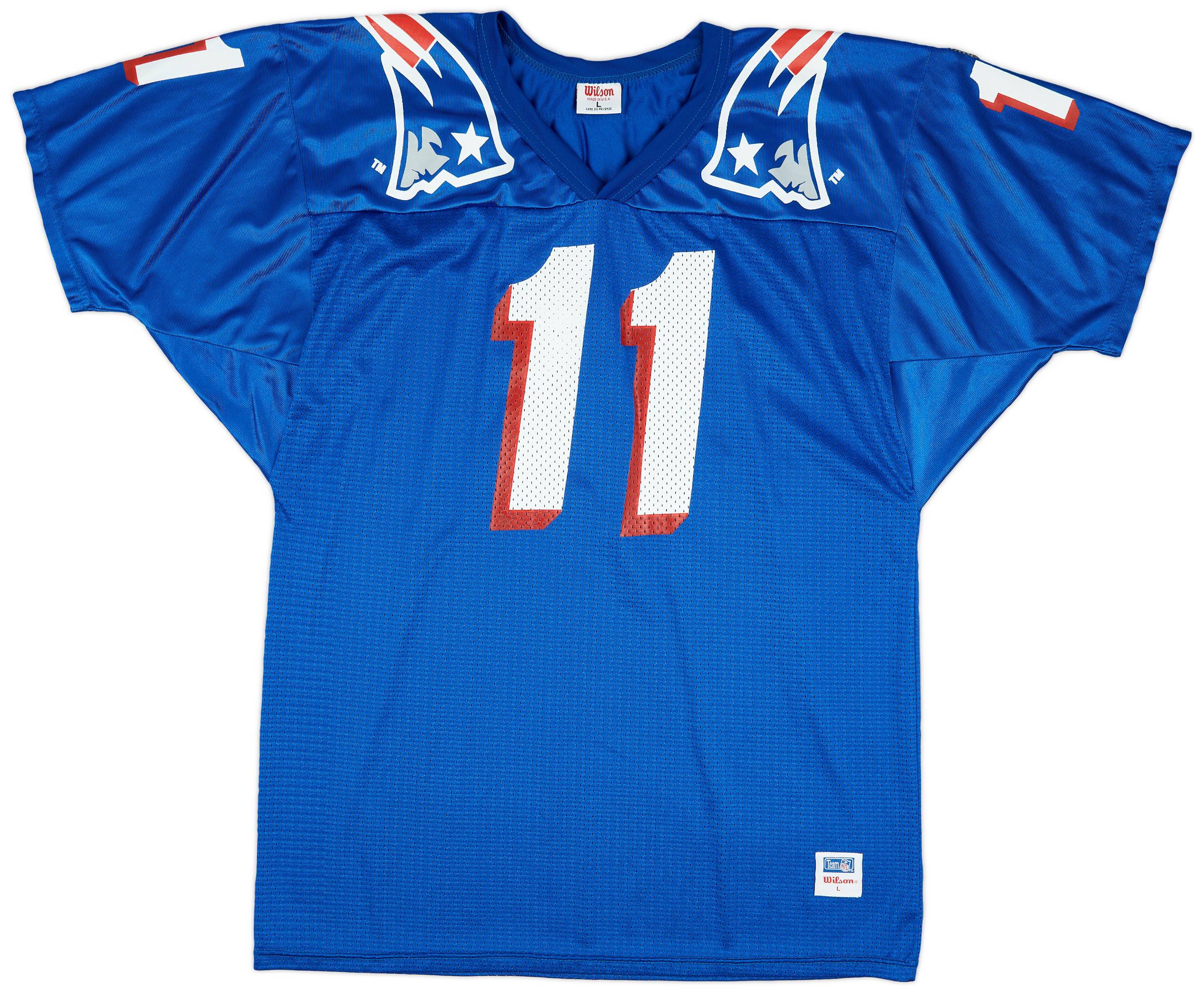 1995-99 New England Patriots Bledsoe #11 Wilson Staff Home Jersey ...
