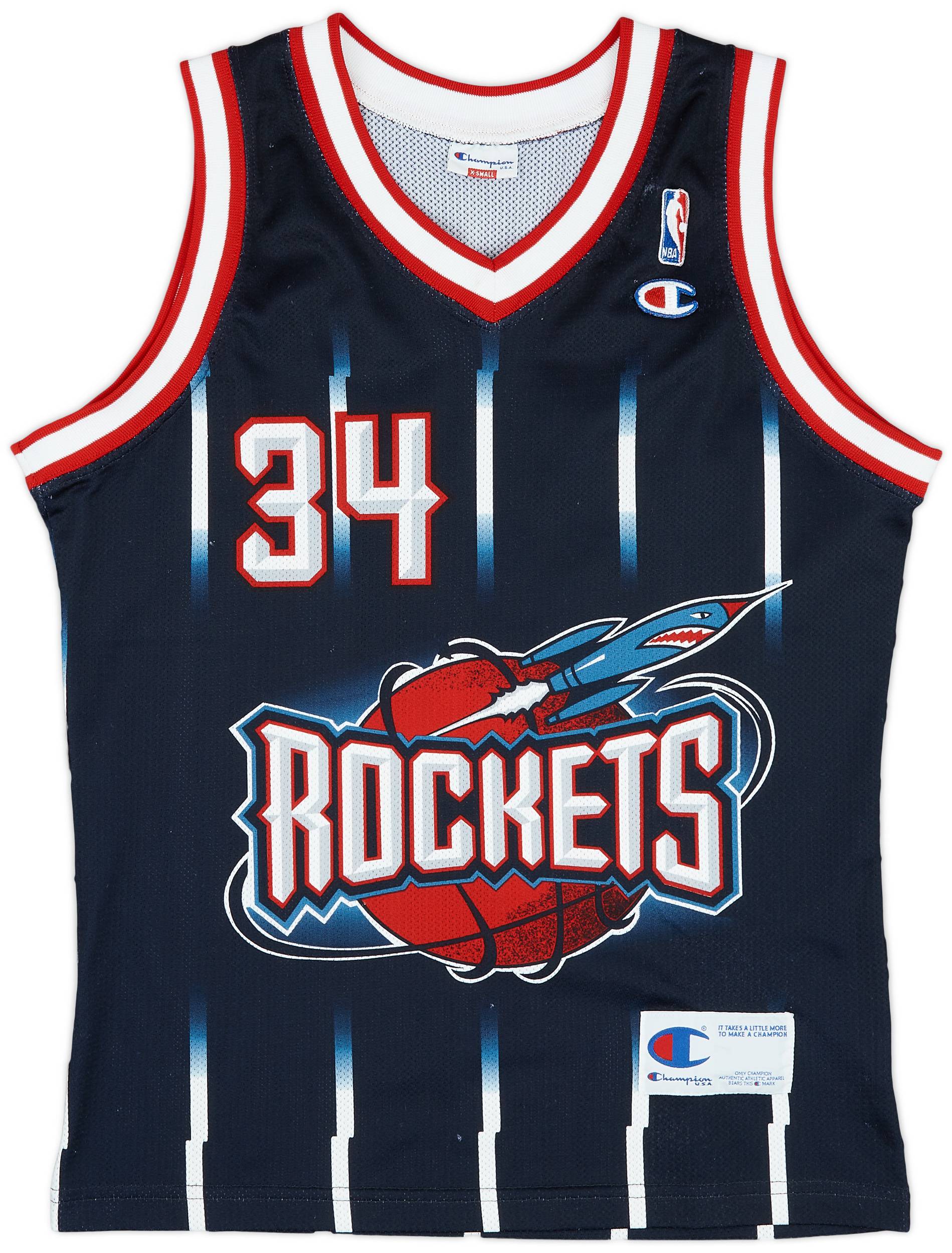 1995-01 Houston Rockets Olajuwon #34 Champion Away Jersey (Very Good) XS