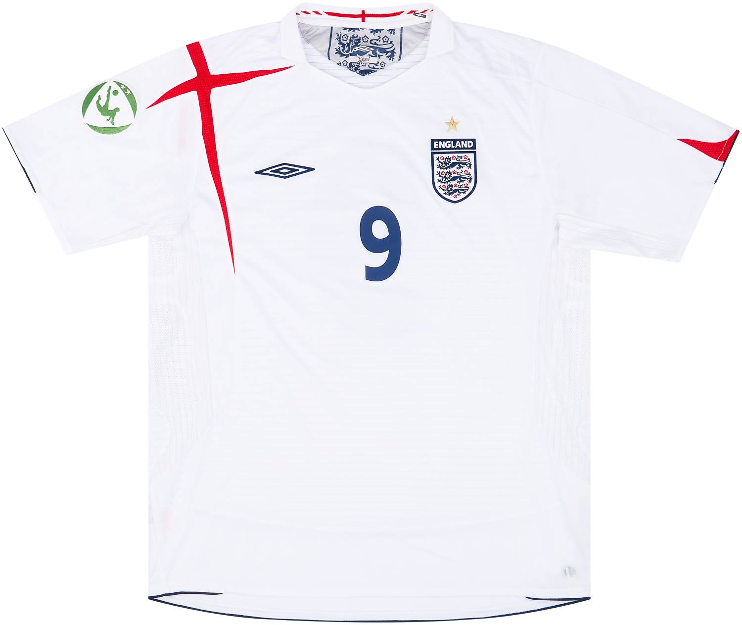 2005 England U-19 Match Issue European Championship Home Shirt #9 (Fryatt)