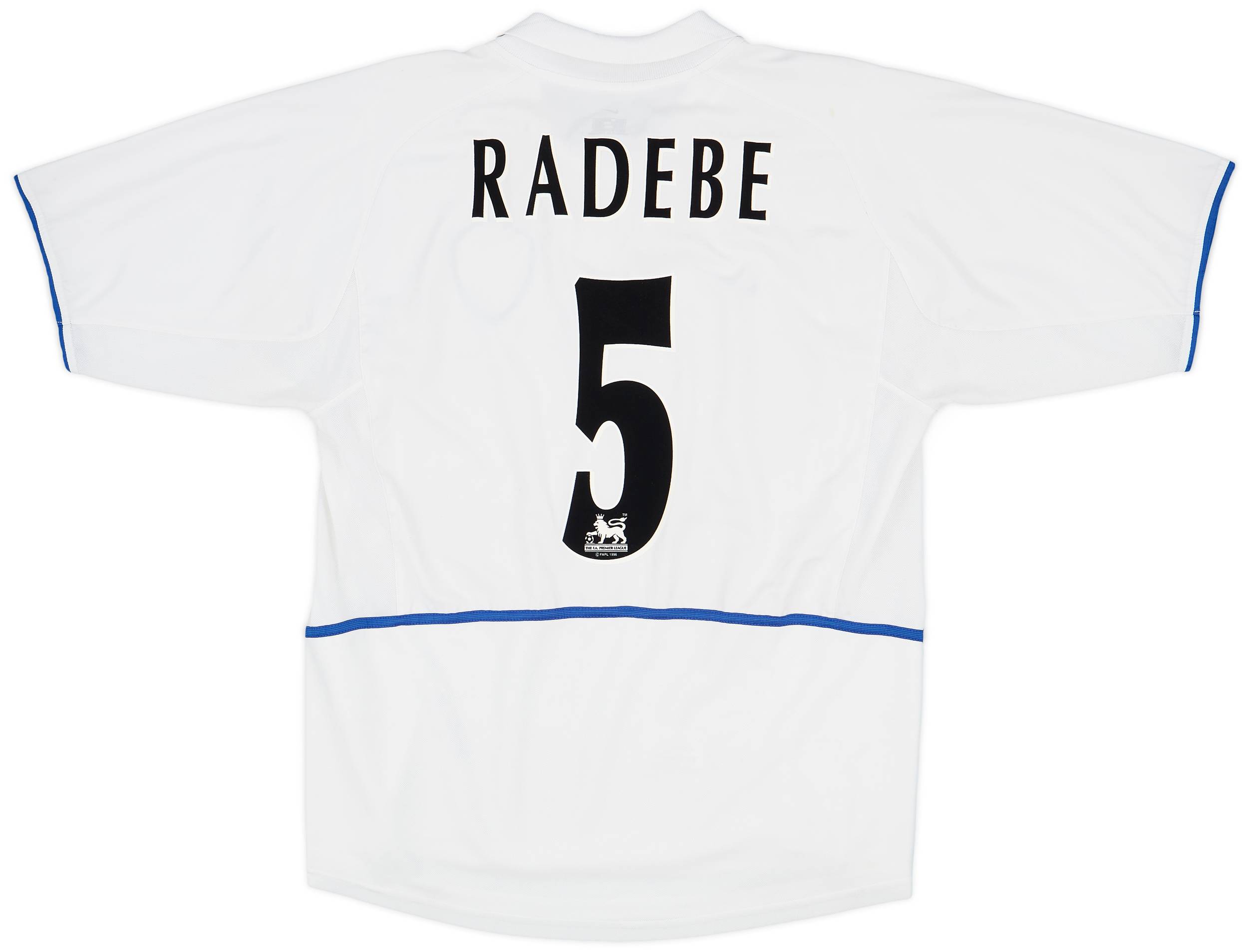 2002-03 Leeds United Home Shirt Radebe #5 - 7/10 - (L)