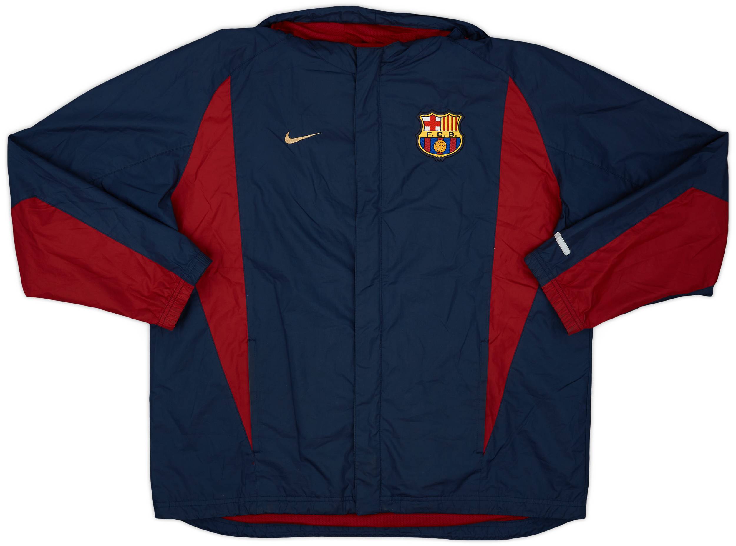 2002-03 Barcelona Nike Hooded Rain Jacket - 8/10 - (L)