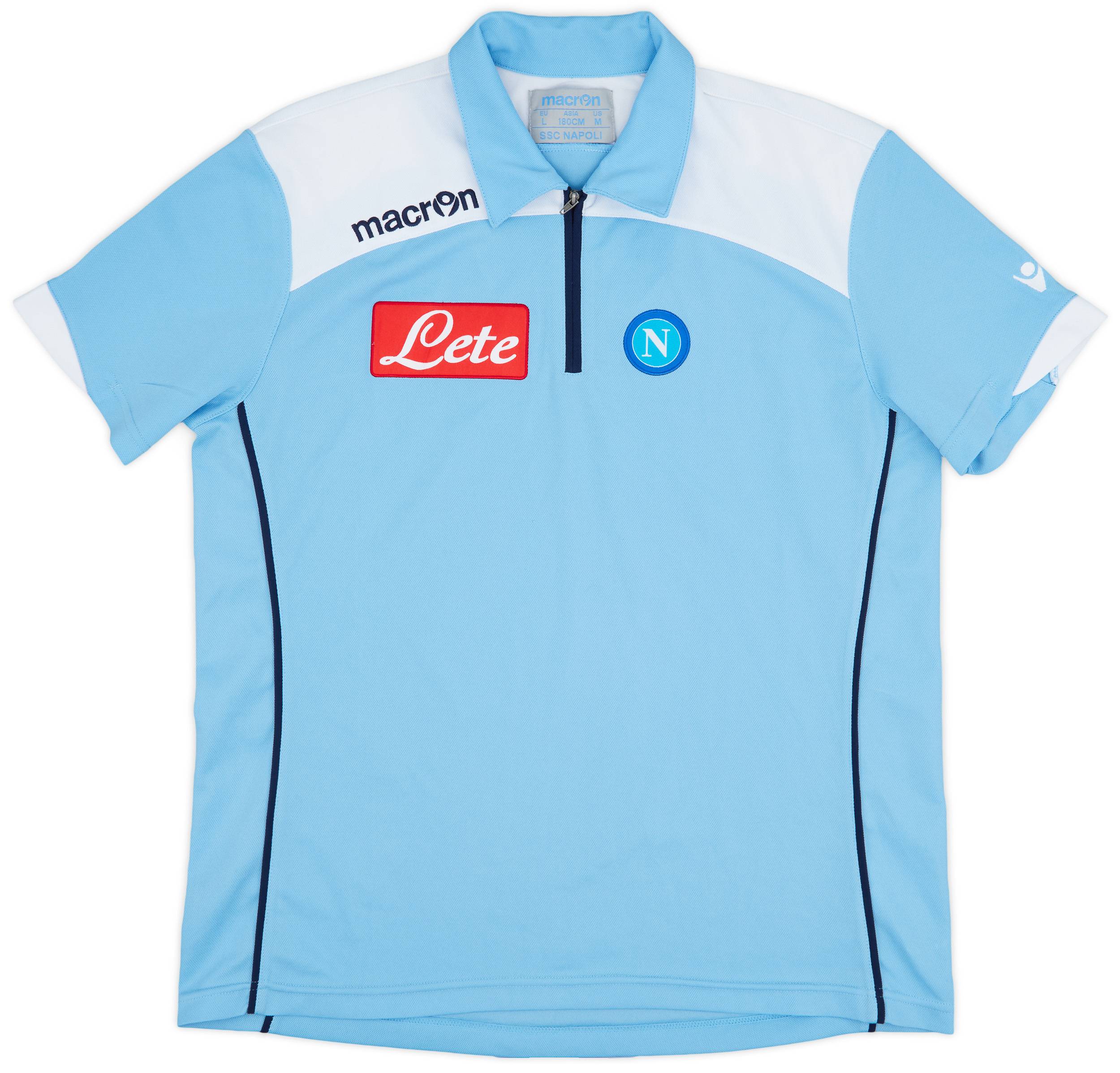 2010-11 Napoli Macron 1/4 Zip Polo Shirt - 8/10 - (L)