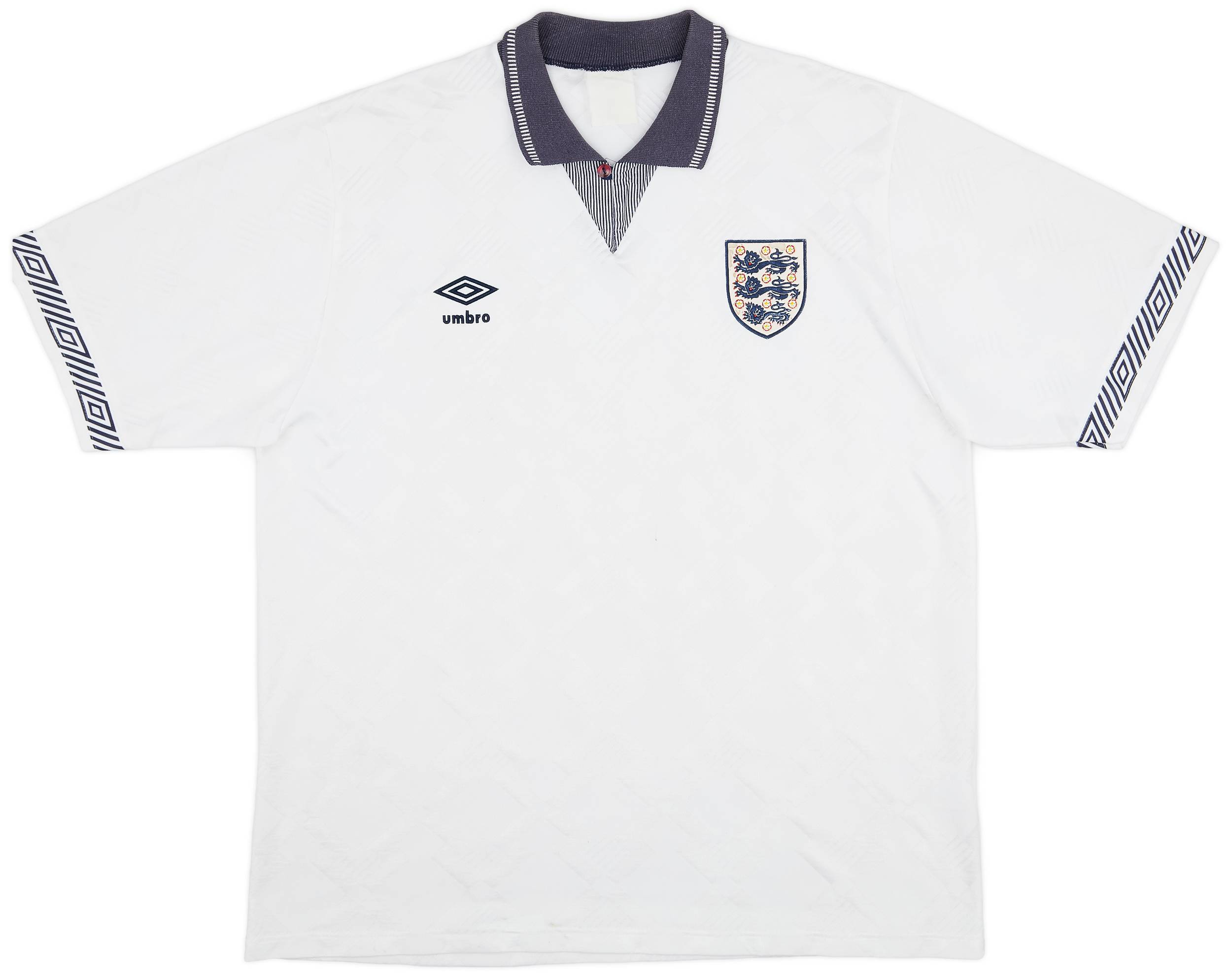1990-92 England Home Shirt - 7/10 - (XL)