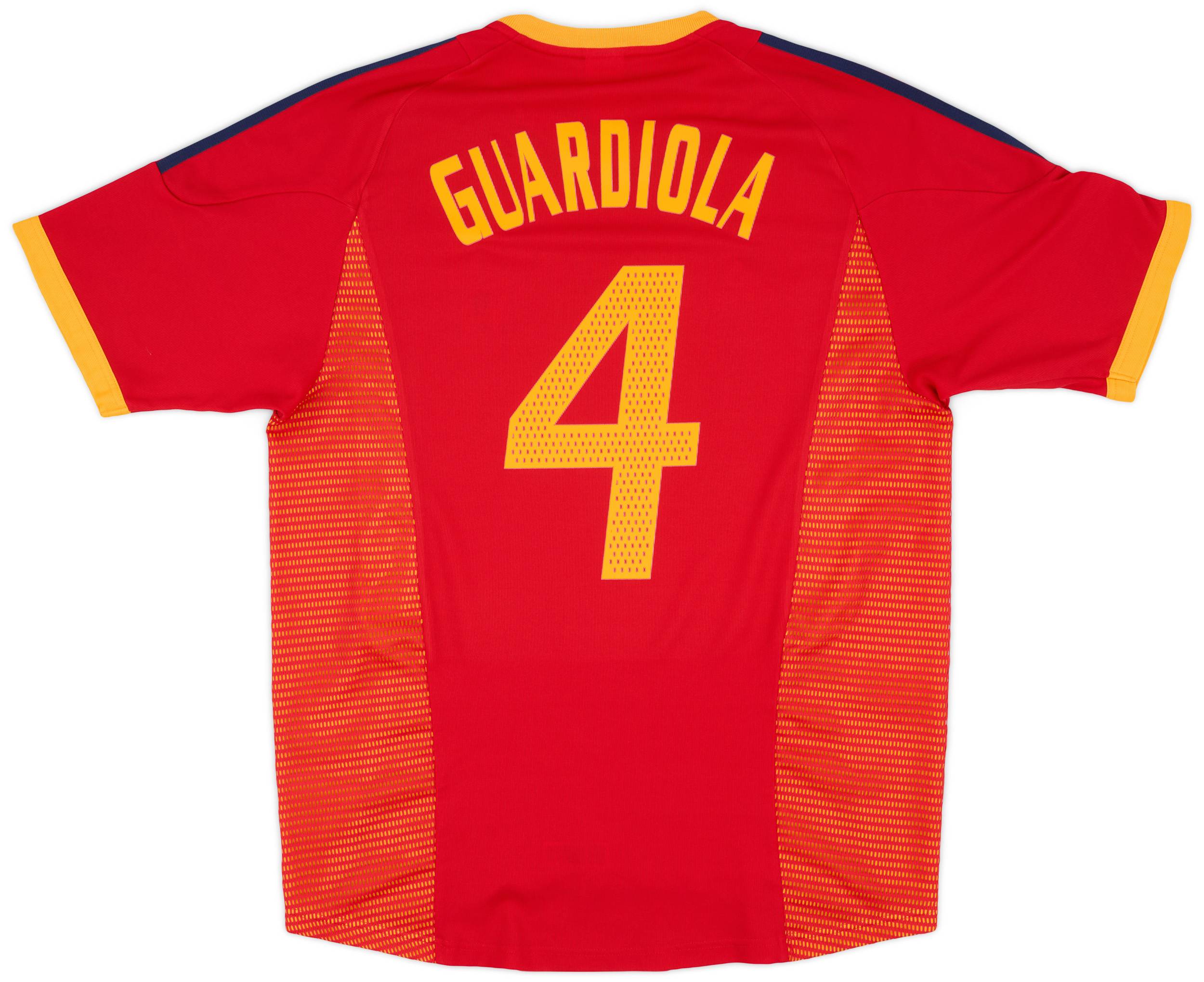 2002-04 Spain Home Shirt Guardiola #4 - 8/10 - (M)