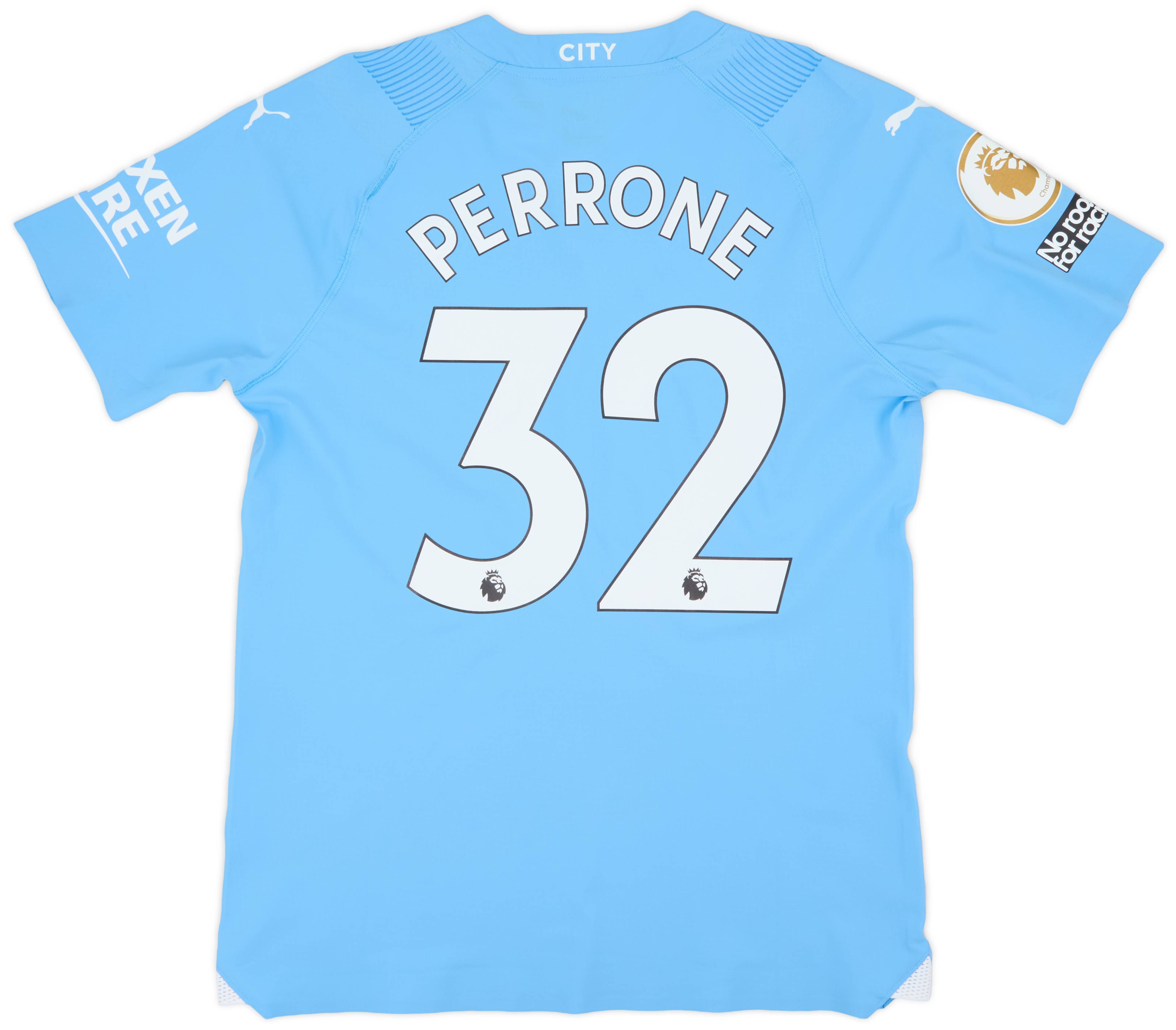 2023-24 Manchester City Match Issue Home Shirt Perrone #32