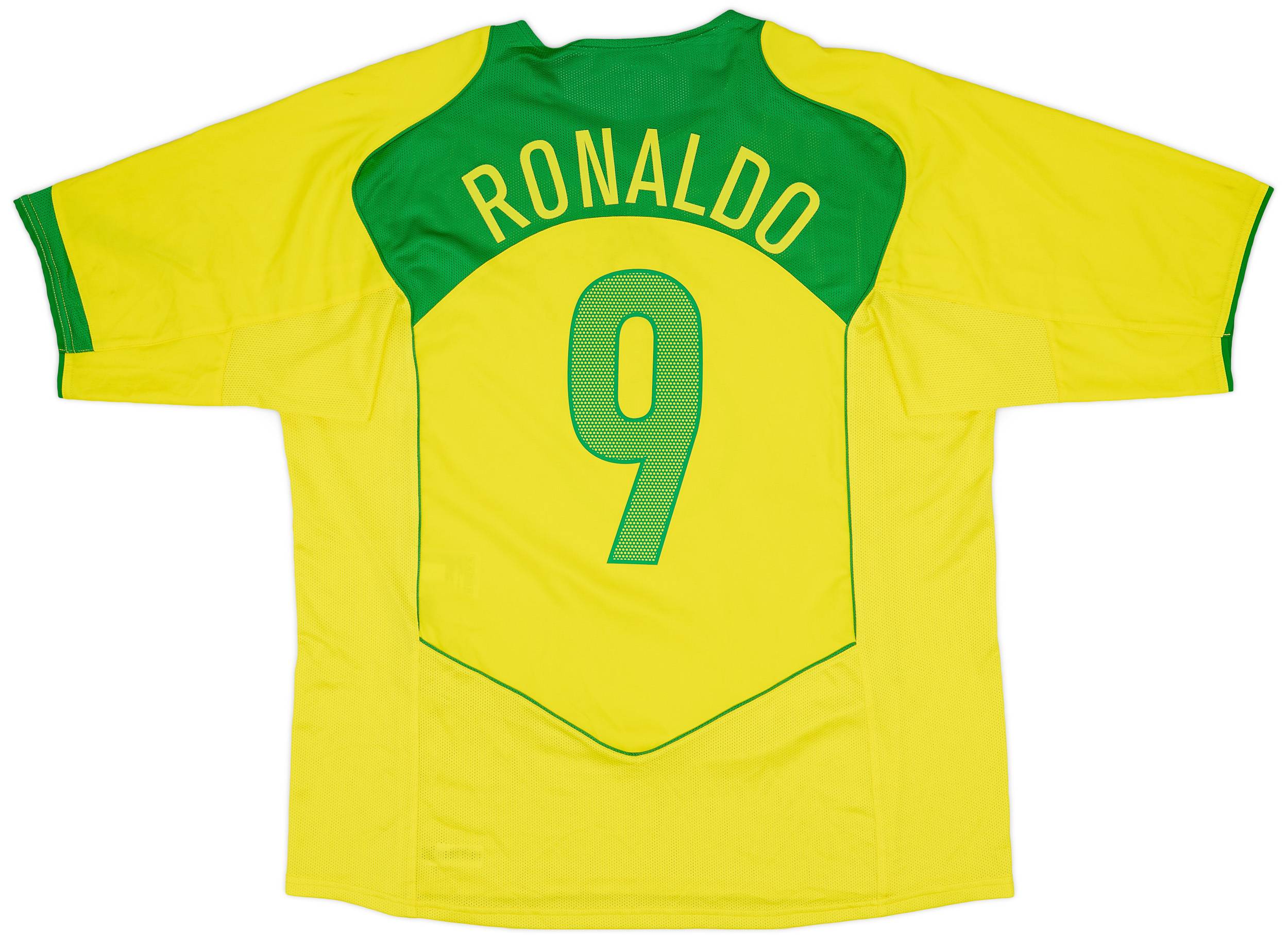 2004-06 Brazil Home Shirt Ronaldo #9 - 8/10 - (XL)