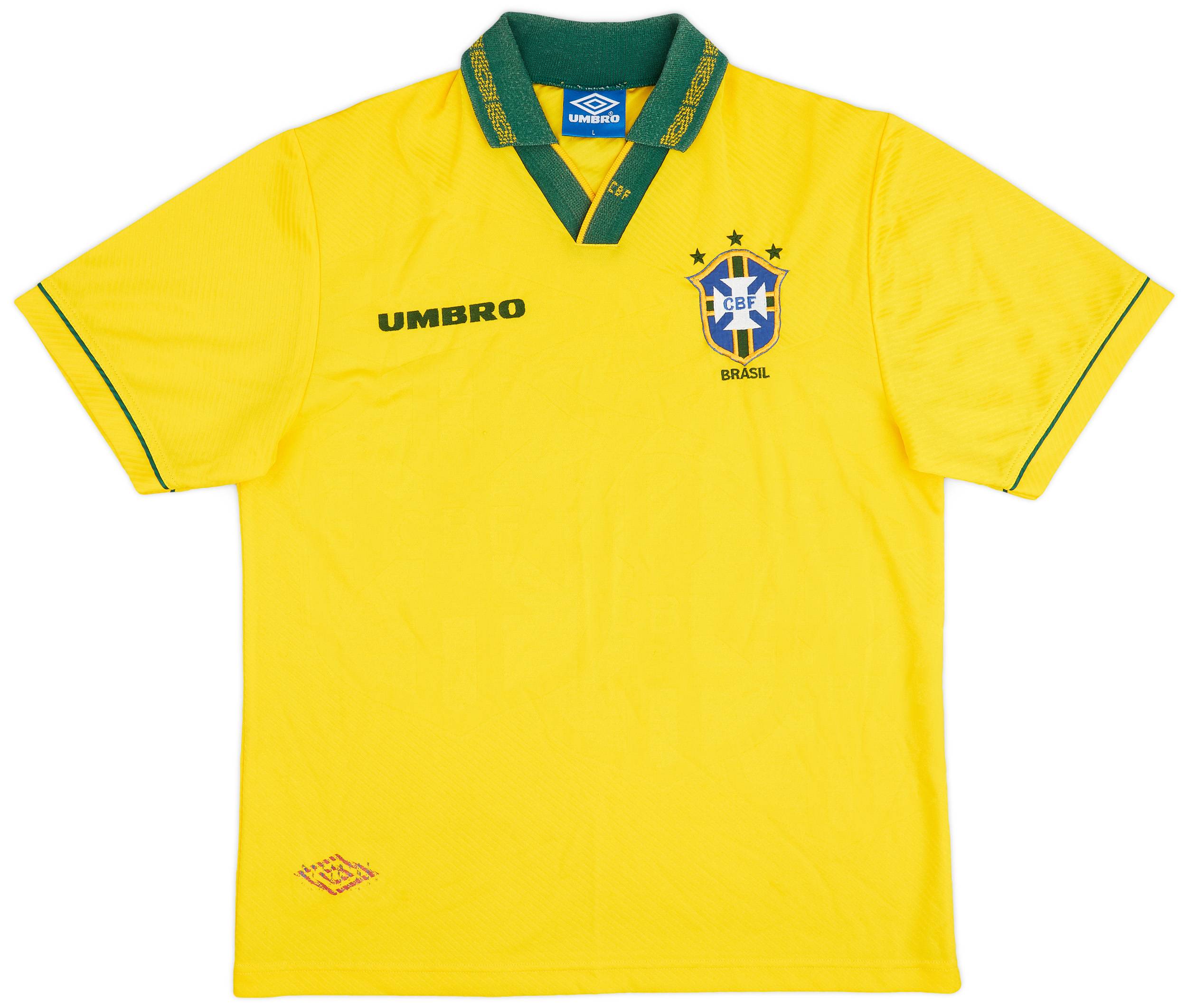 1993-94 Brazil Home Shirt - 8/10 - (L)