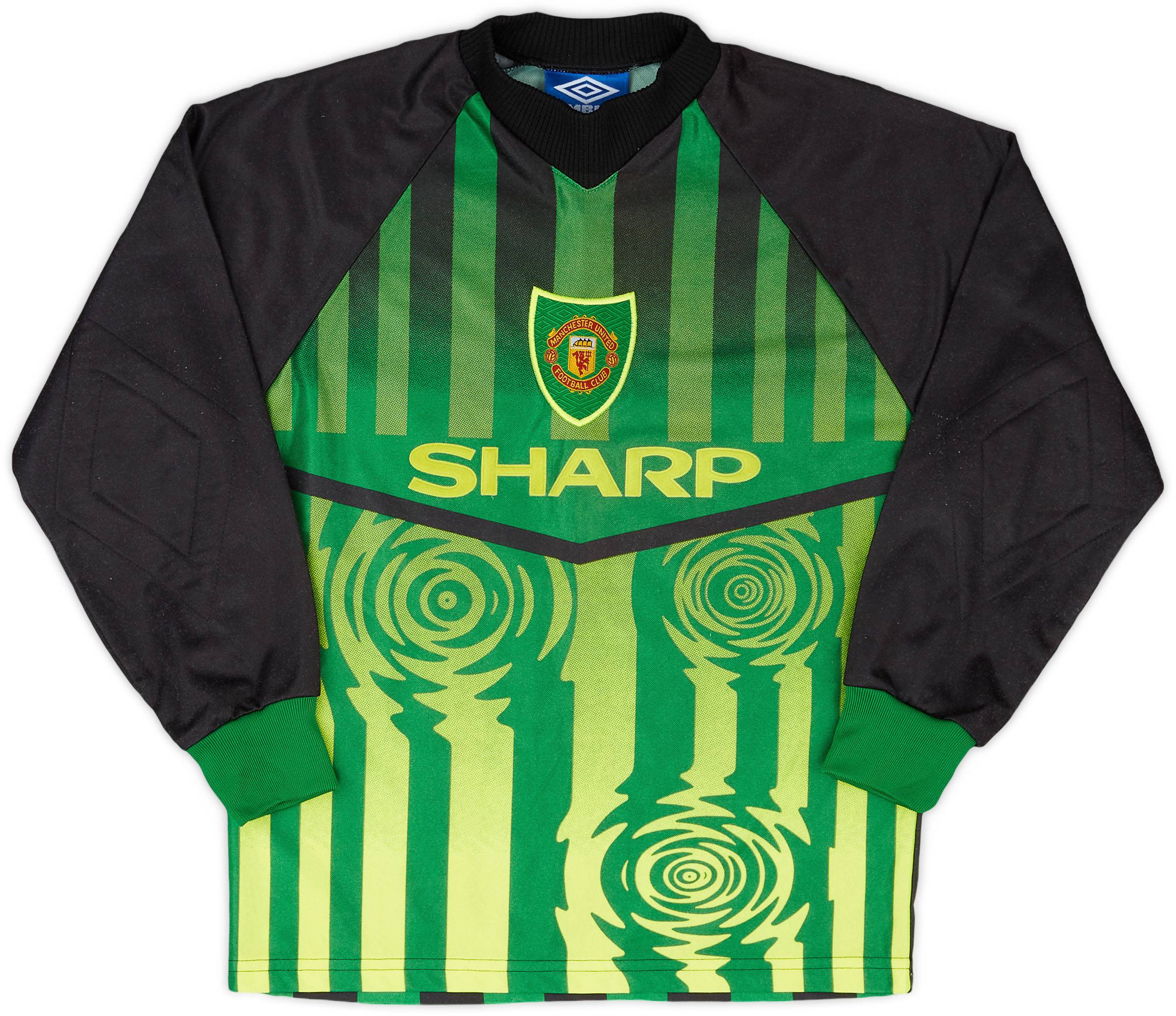 1997-98 Manchester United Green GK Shirt - 9/10 - (M.Boys)