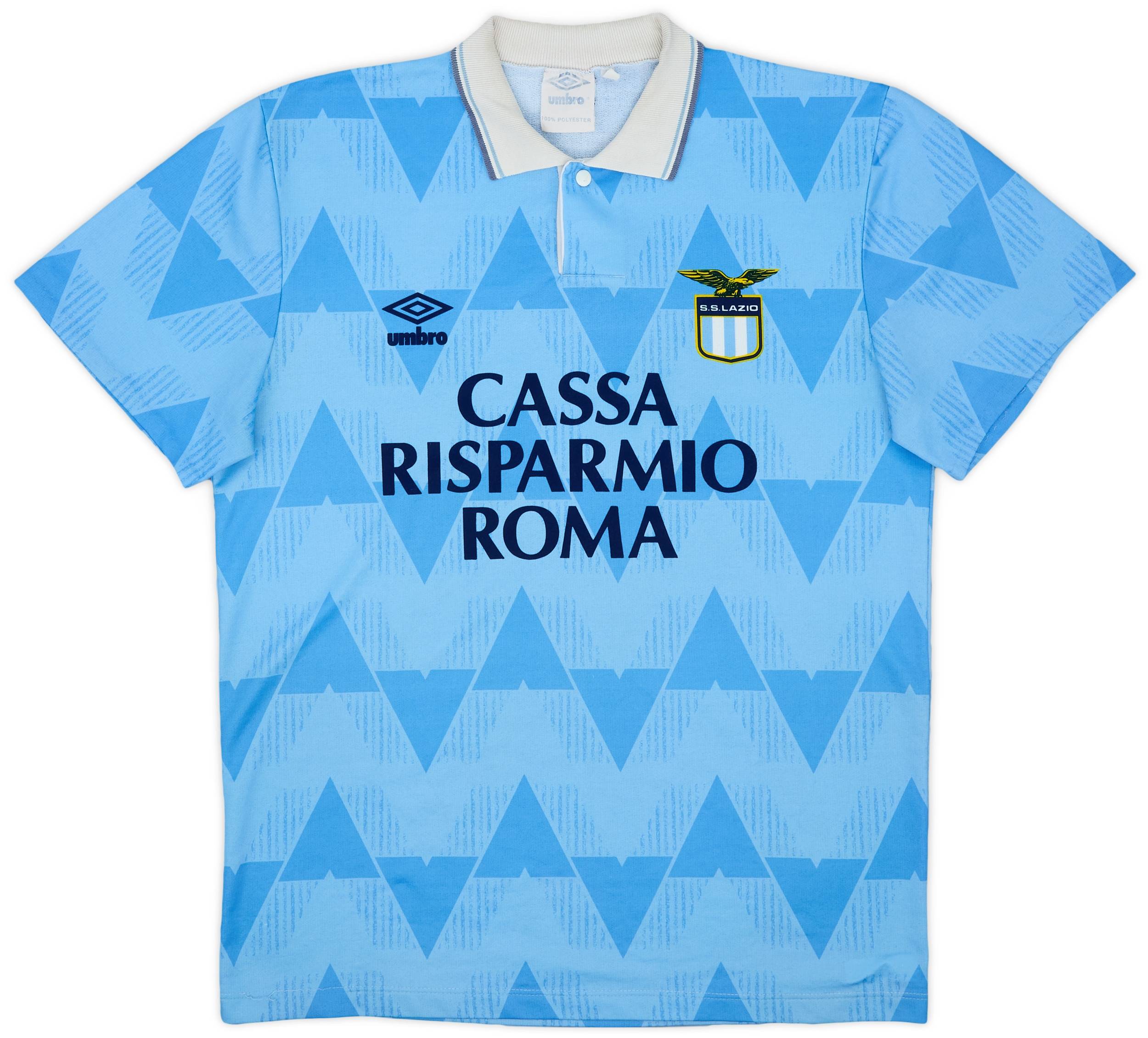 1989-91 Lazio Basic Home Shirt - 8/10 - (L)