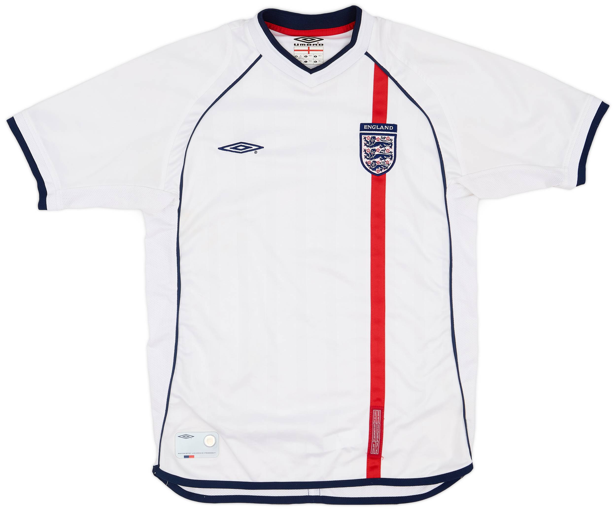 2001-03 England Home Shirt - 8/10 - (L.Boys)