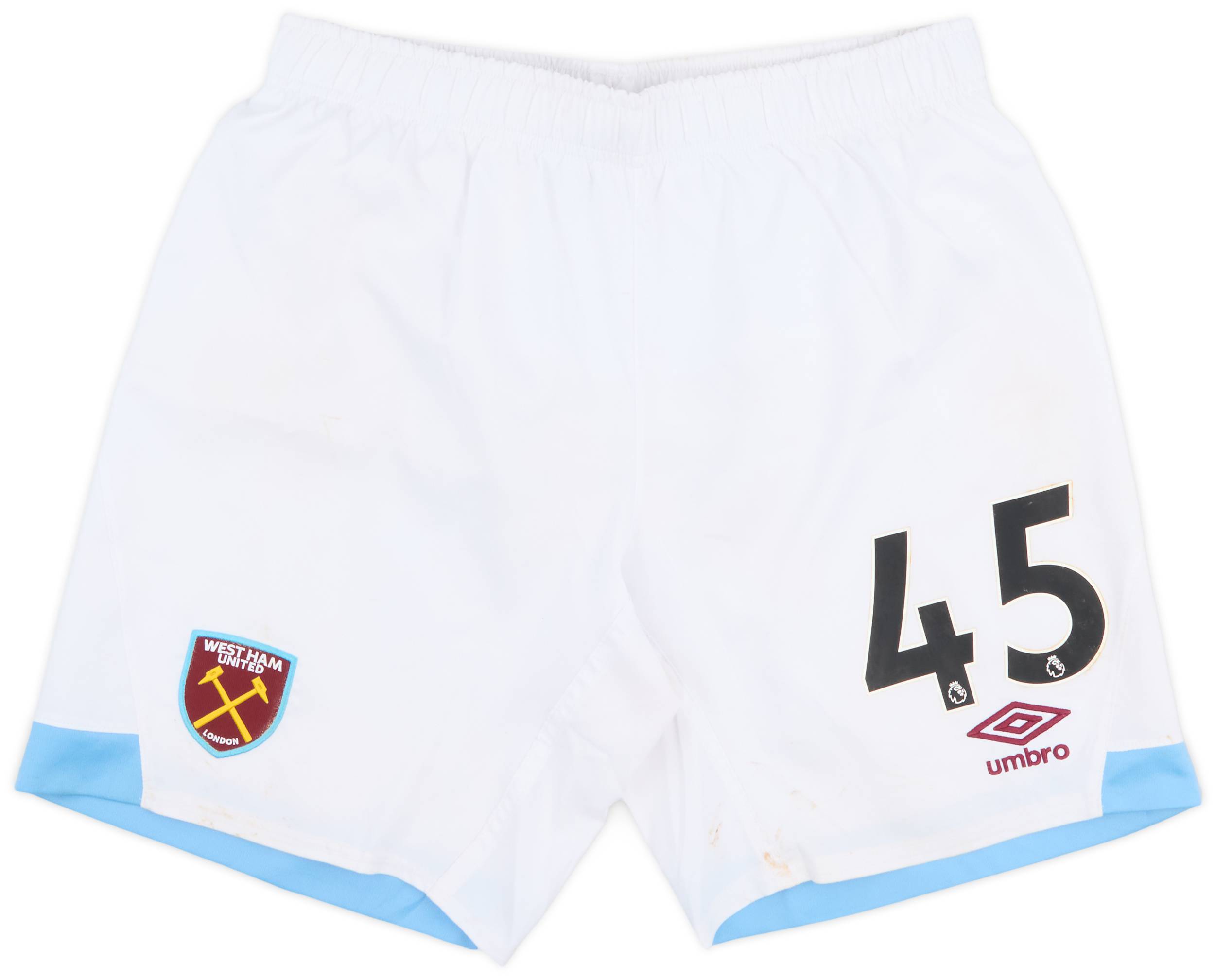 2018-19 West Ham Match Worn Home Shorts #45 (Diangana)