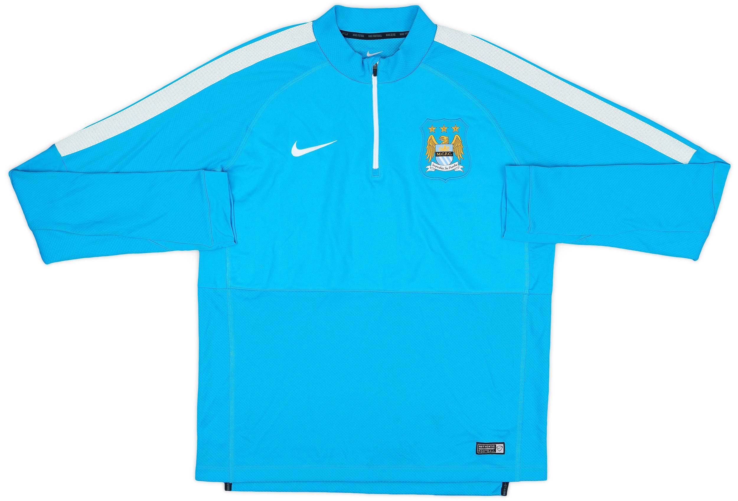 2014-15 Manchester City Nike 1/4 Zip Drill Top - 5/10 - (L)