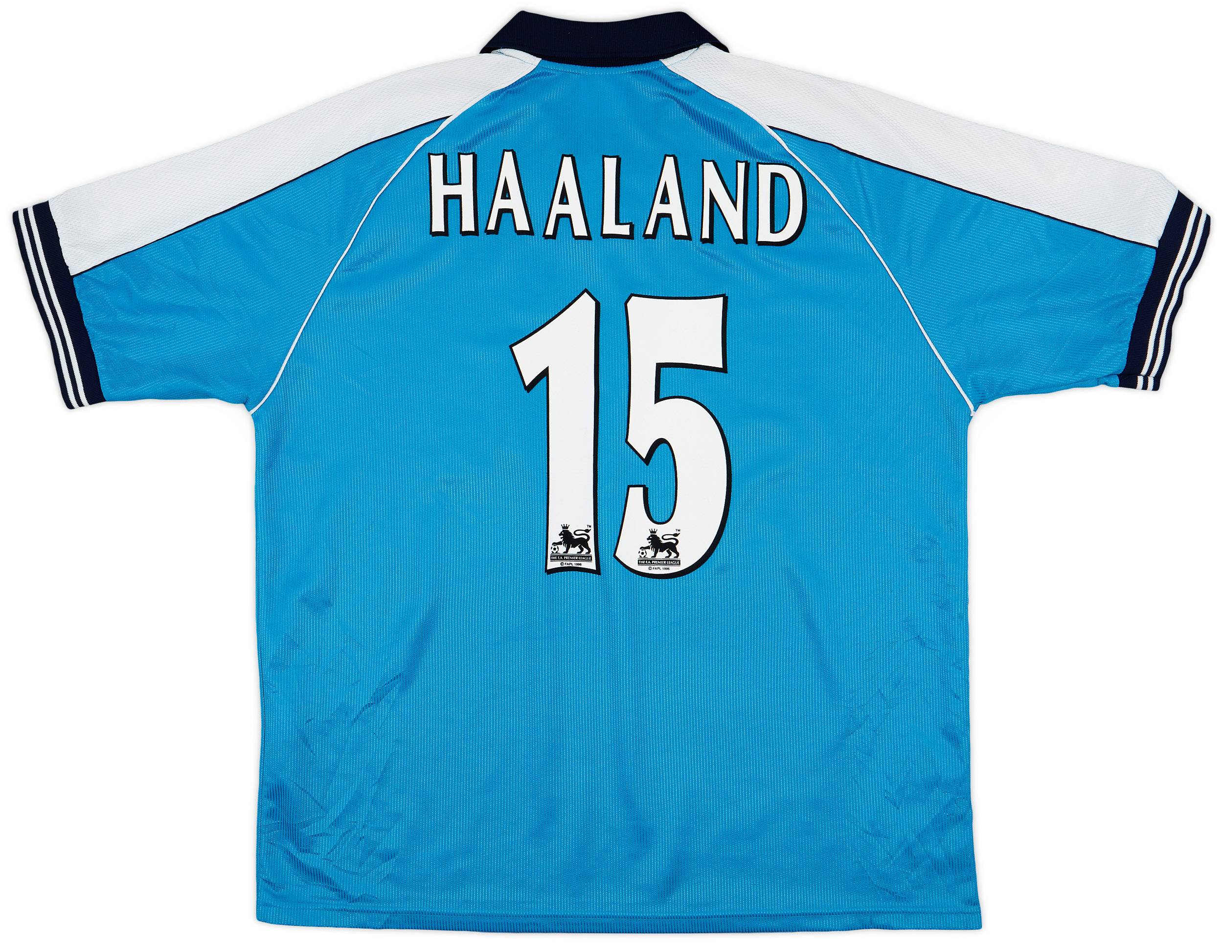 1999-01 Manchester City Home Shirt Haaland #15 - 9/10 - (L)
