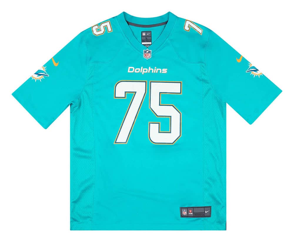 2013-18 Miami Dolphins Long #75 Nike Game Jersey (Home) L